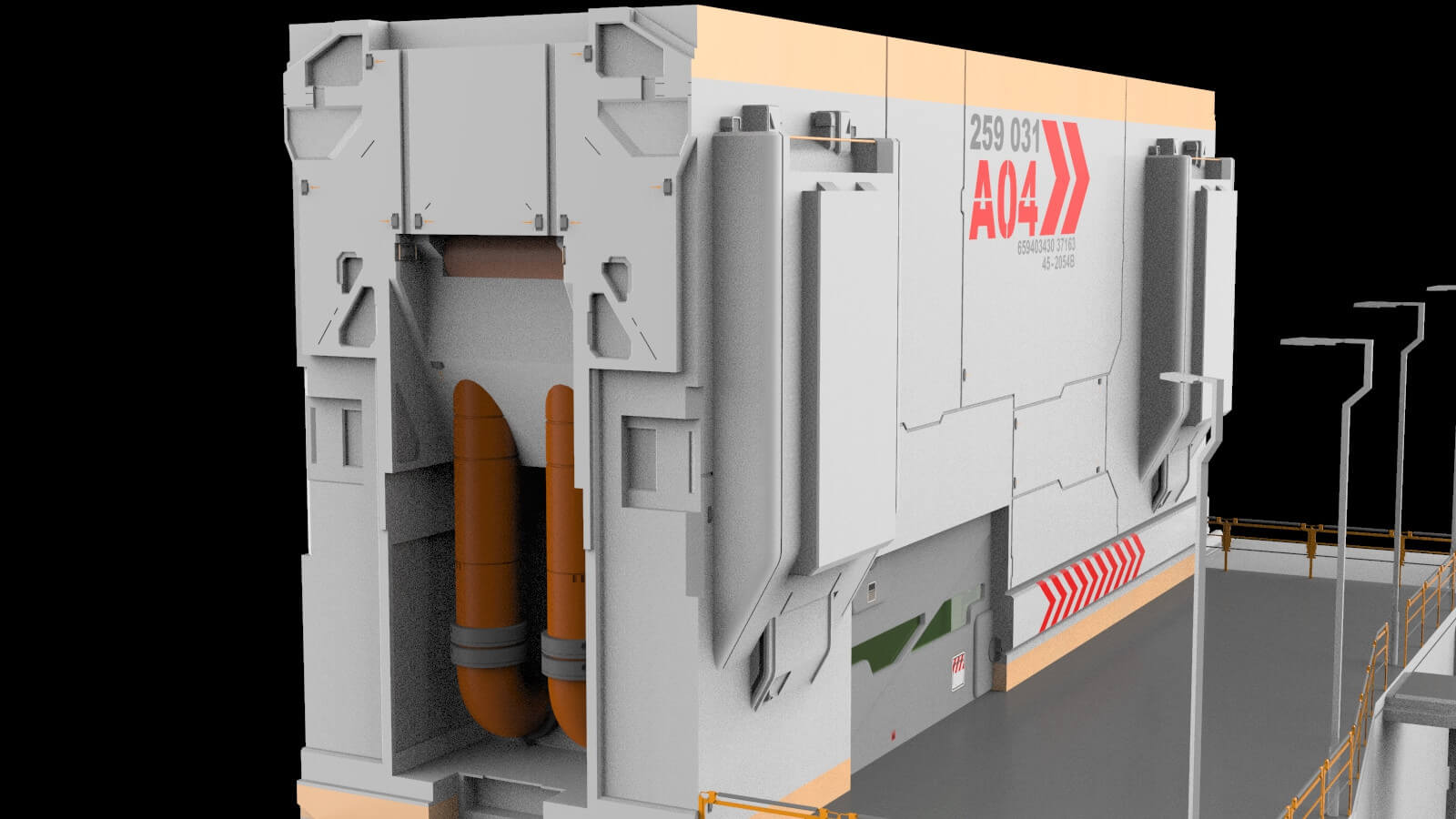 Sci-Fi Architectural Element 13 3D Model by Chtazi