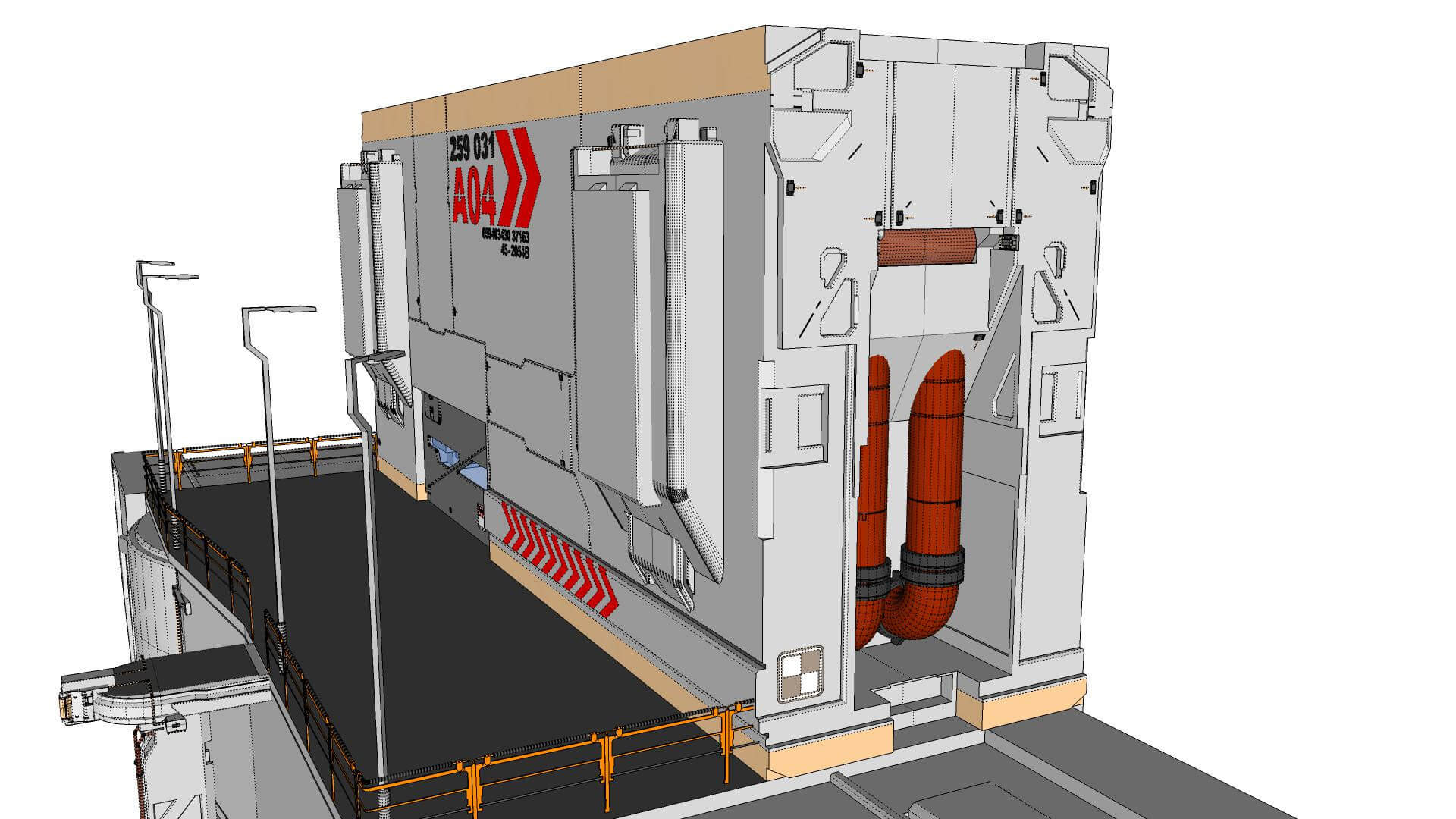 Sci-Fi Architectural Element 13 3D Model by Chtazi