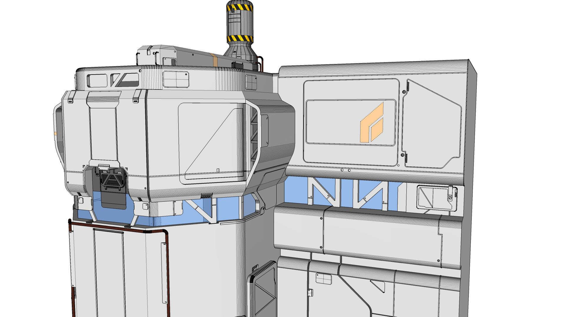 Sci-Fi Architectural Element 8 3D Model by Chtazi