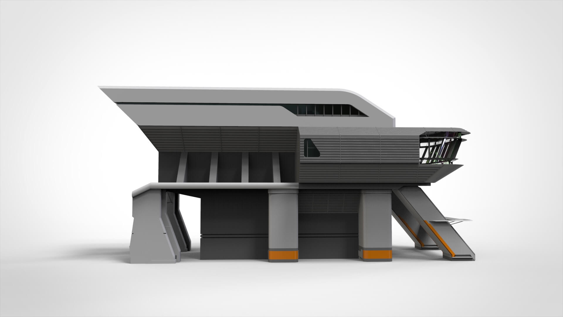 Sci-Fi Architecture 3 3D Model by Chtazi