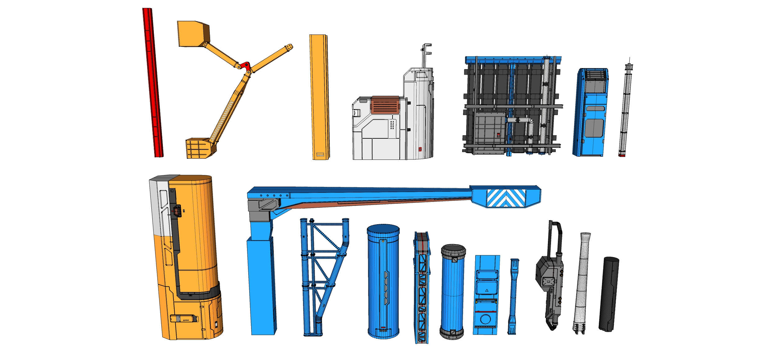 Sci-Fi Architecture Elements Collection 29 3D Model by Chtazi
