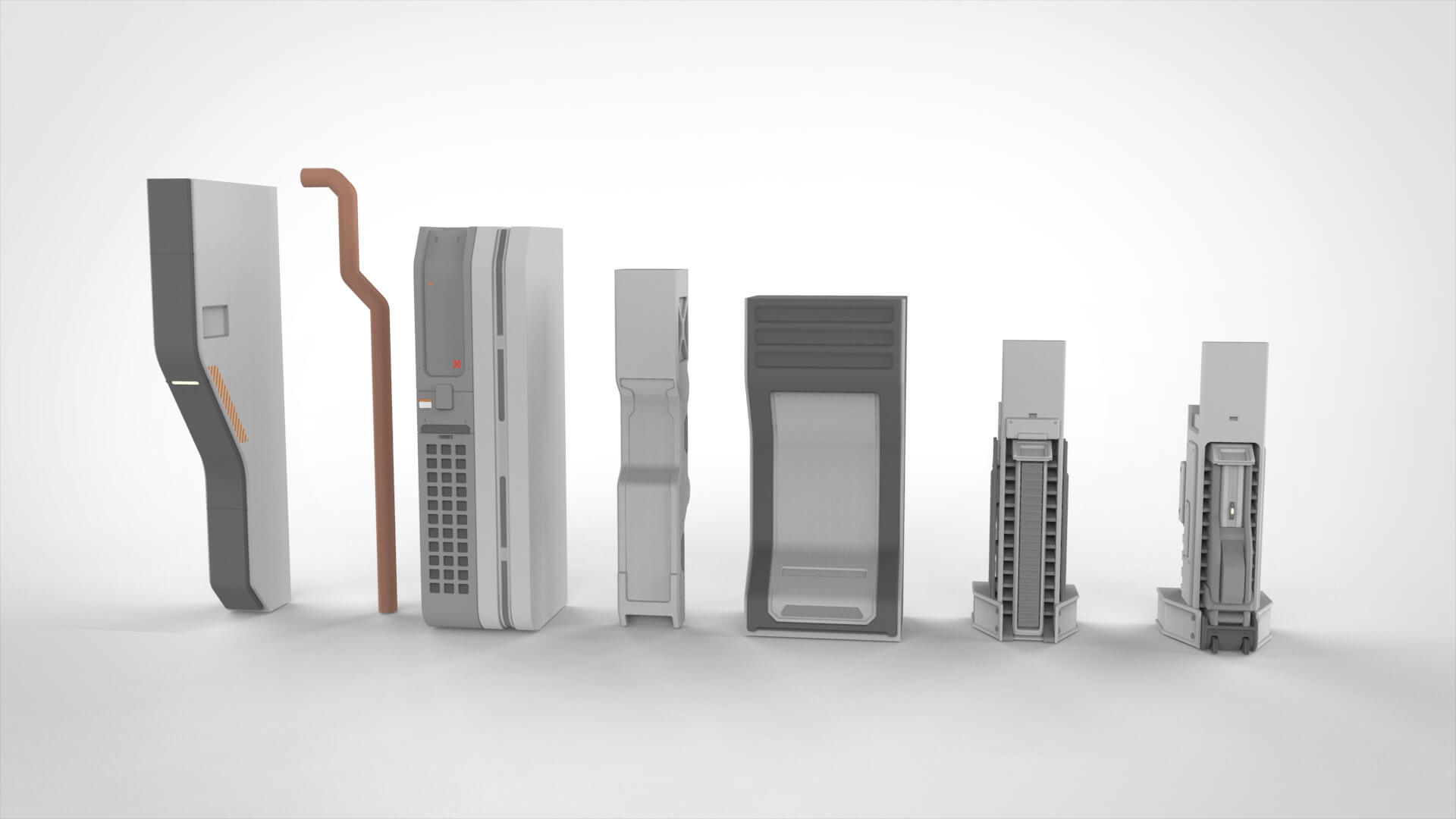 Sci-Fi Architecture Elements Collection 4 3D Model by Chtazi