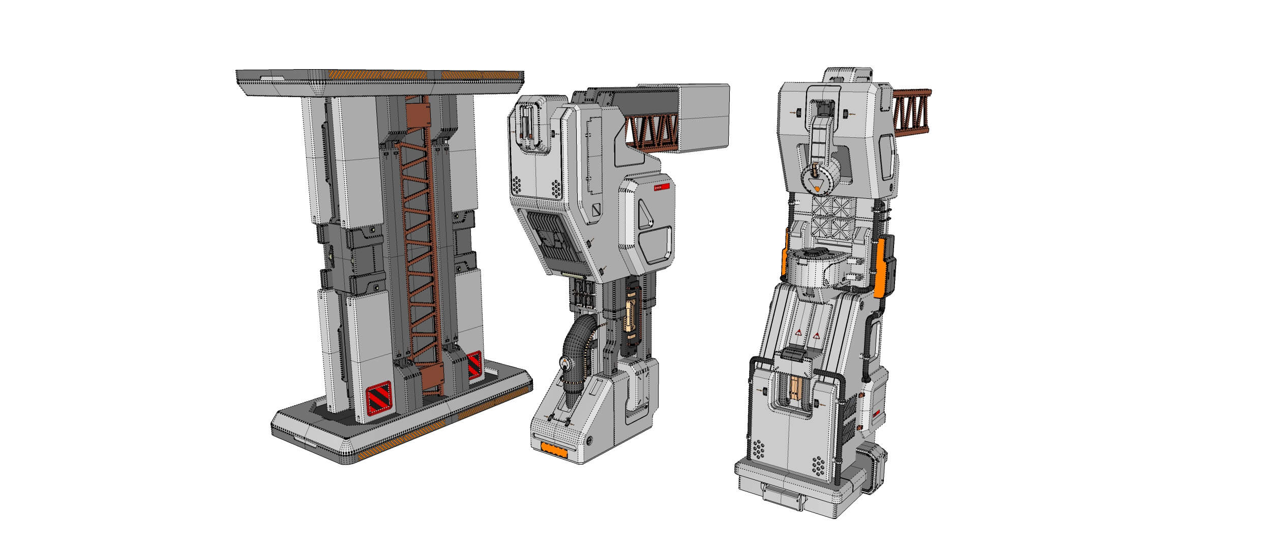 Sci-Fi Architecture Kitbash 1 3D Model by Chtazi
