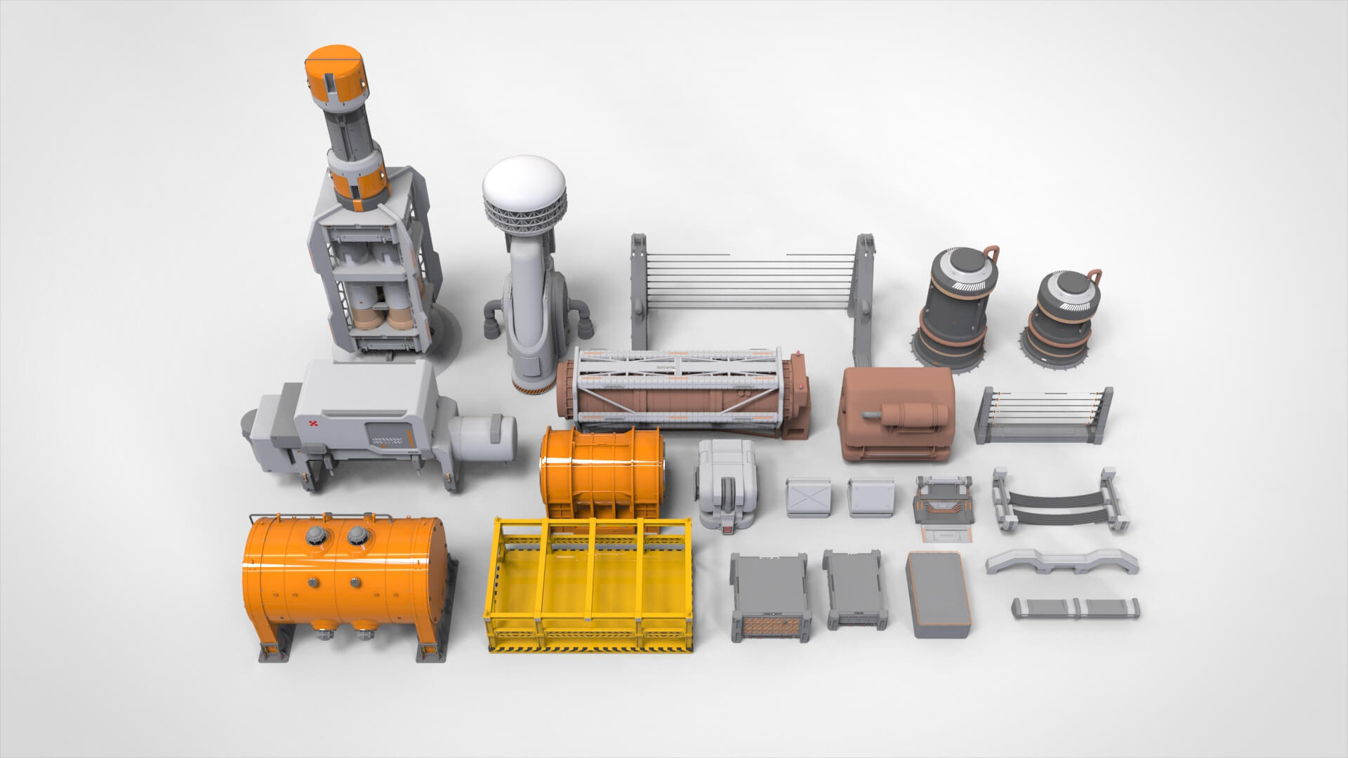 Sci-Fi Architecture Kitbash 17 3D Model by Chtazi