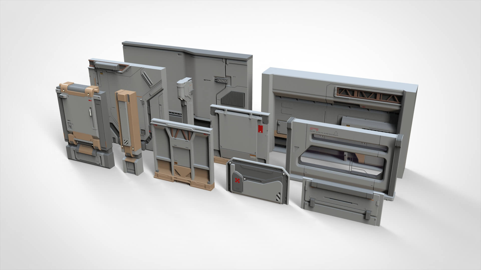 Sci-Fi Architecture Kitbash 19 3D Model by Chtazi