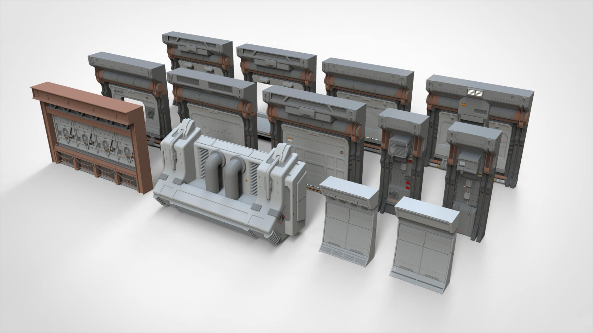 Sci-Fi Architecture Kitbash 20 3D Model by Chtazi