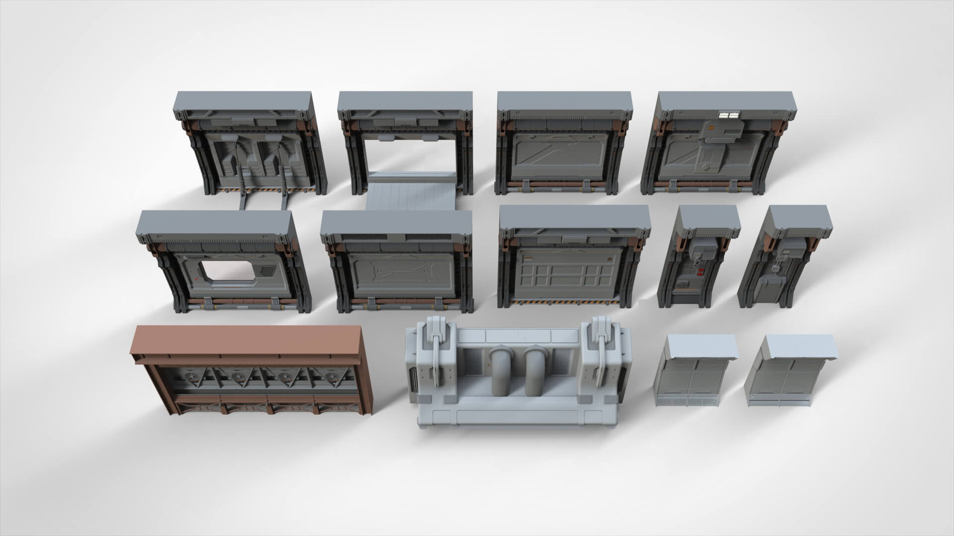 Sci-Fi Architecture Kitbash 20 3D Model by Chtazi