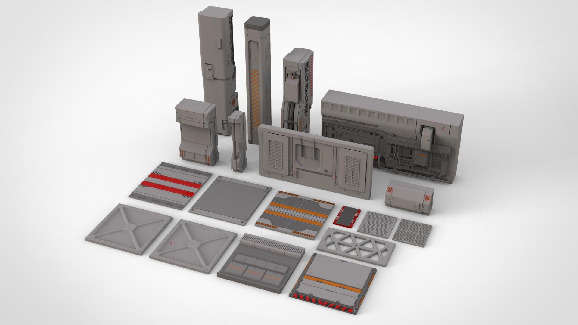Sci-Fi Architecture Kitbash 24 3D Model by Chtazi