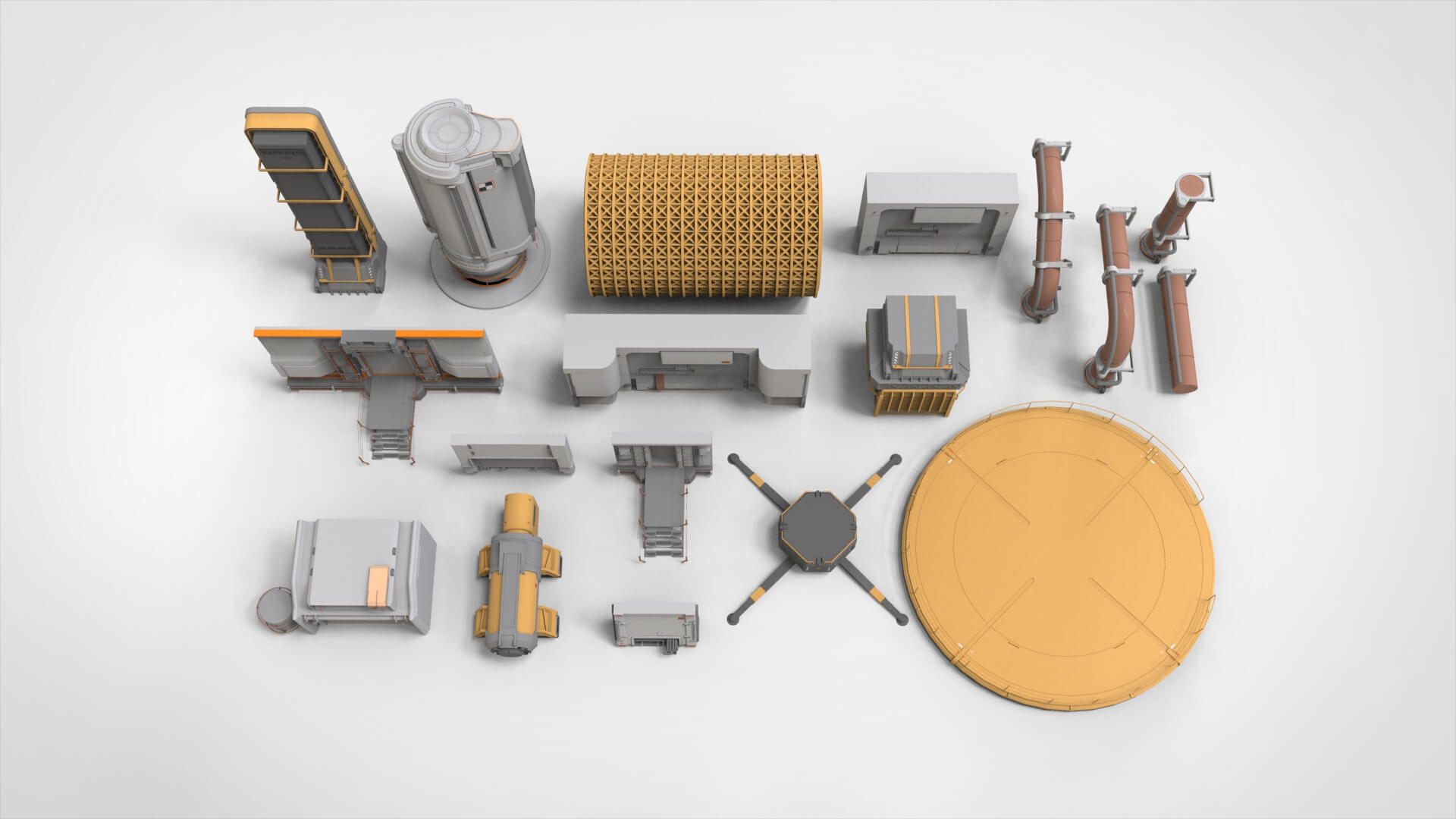 Sci-Fi Architecture Kitbash 26 3D Model by Chtazi