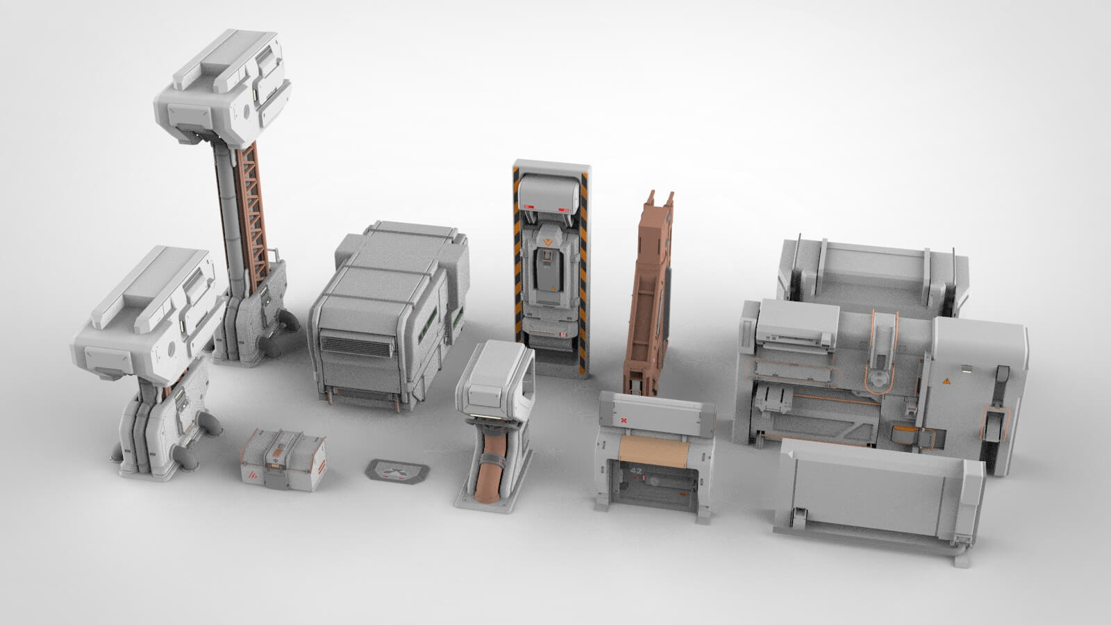 Sci-Fi Architecture Kitbash 27 - 3D Model by Chtazi