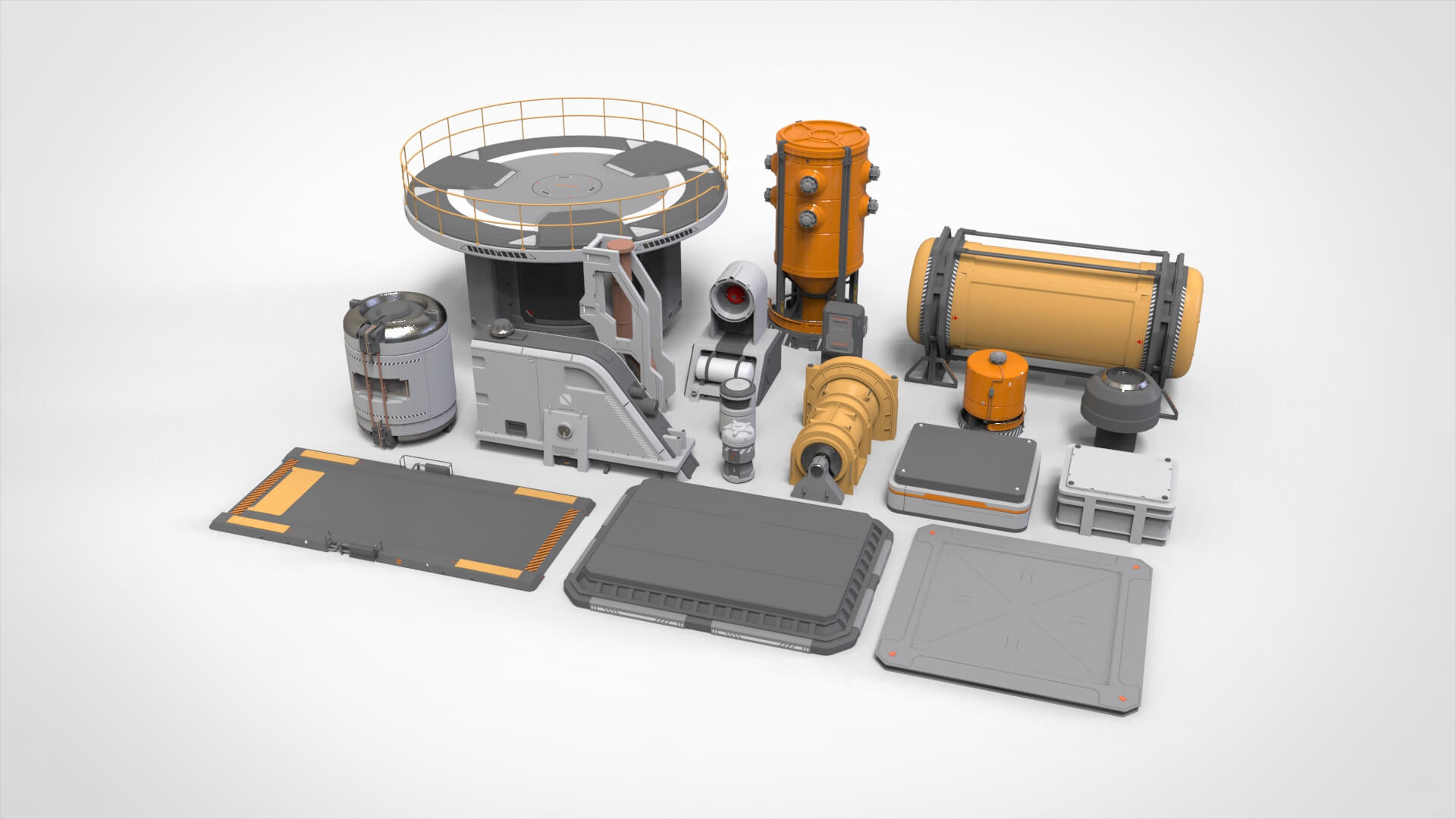 Sci-Fi Architecture Kitbash 34 3D Model by Chtazi