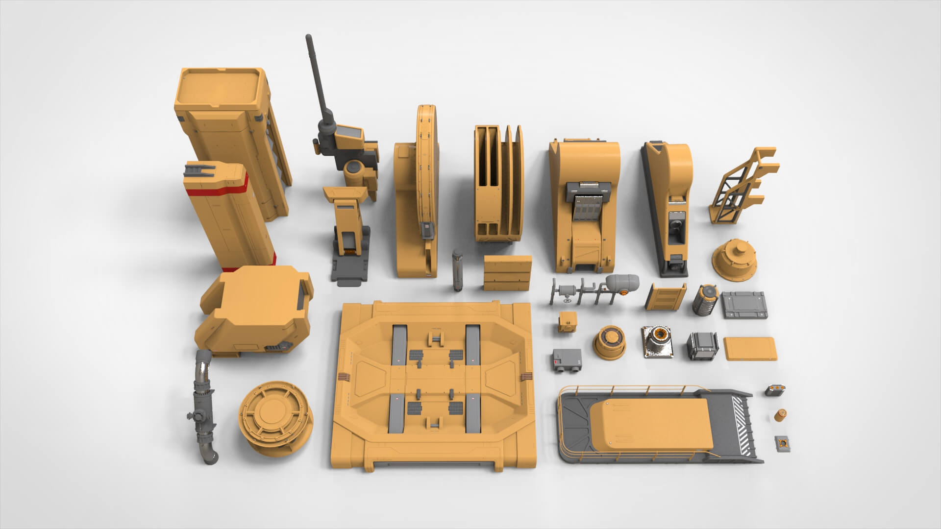 Sci-Fi Architecture Kitbash 37 3D Model by Chtazi