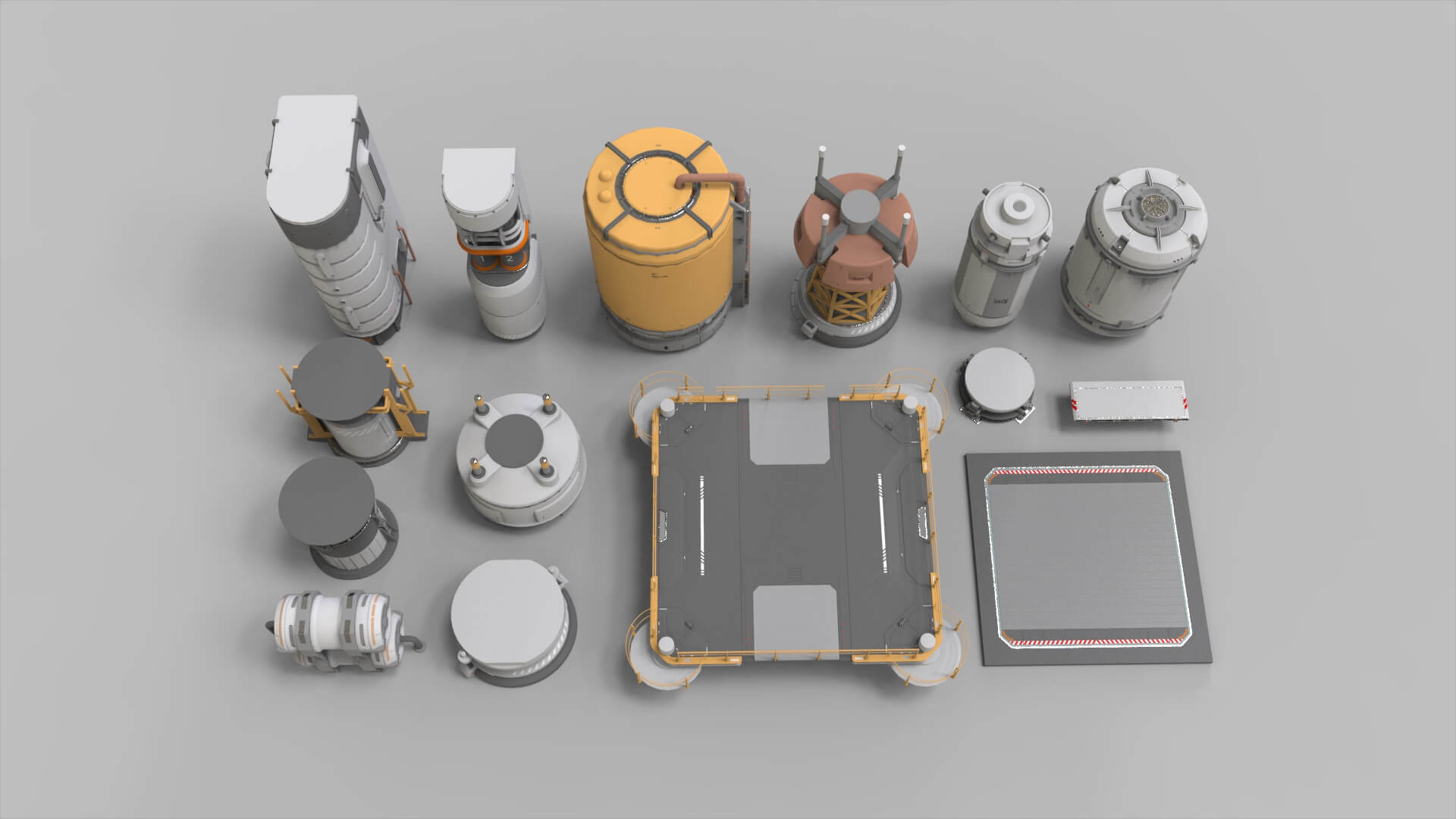 Sci-Fi Architecture Kitbash 41 3D Model by Chtazi