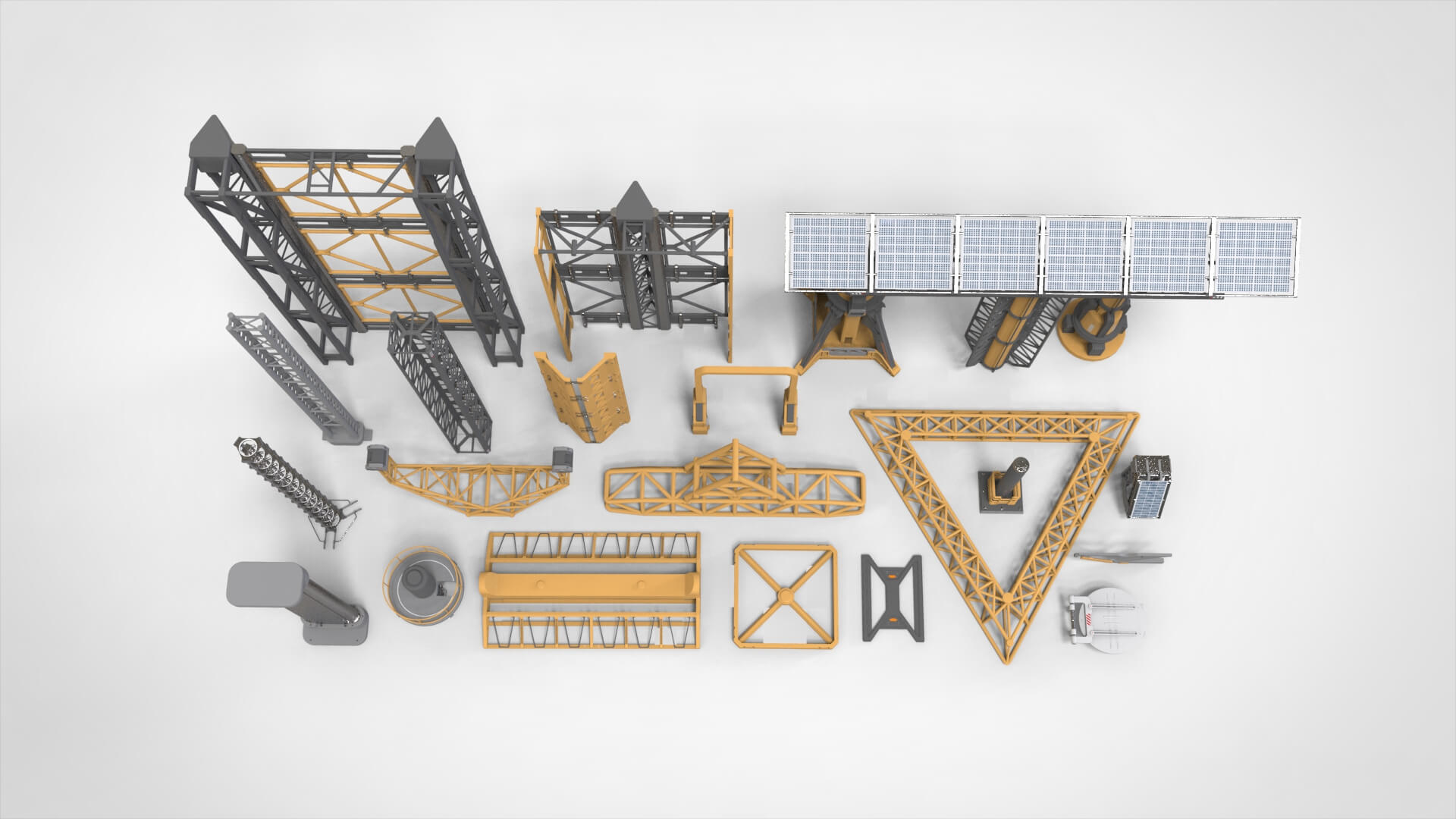 Sci-Fi Architecture Kitbash 43 3D Model by Chtazi