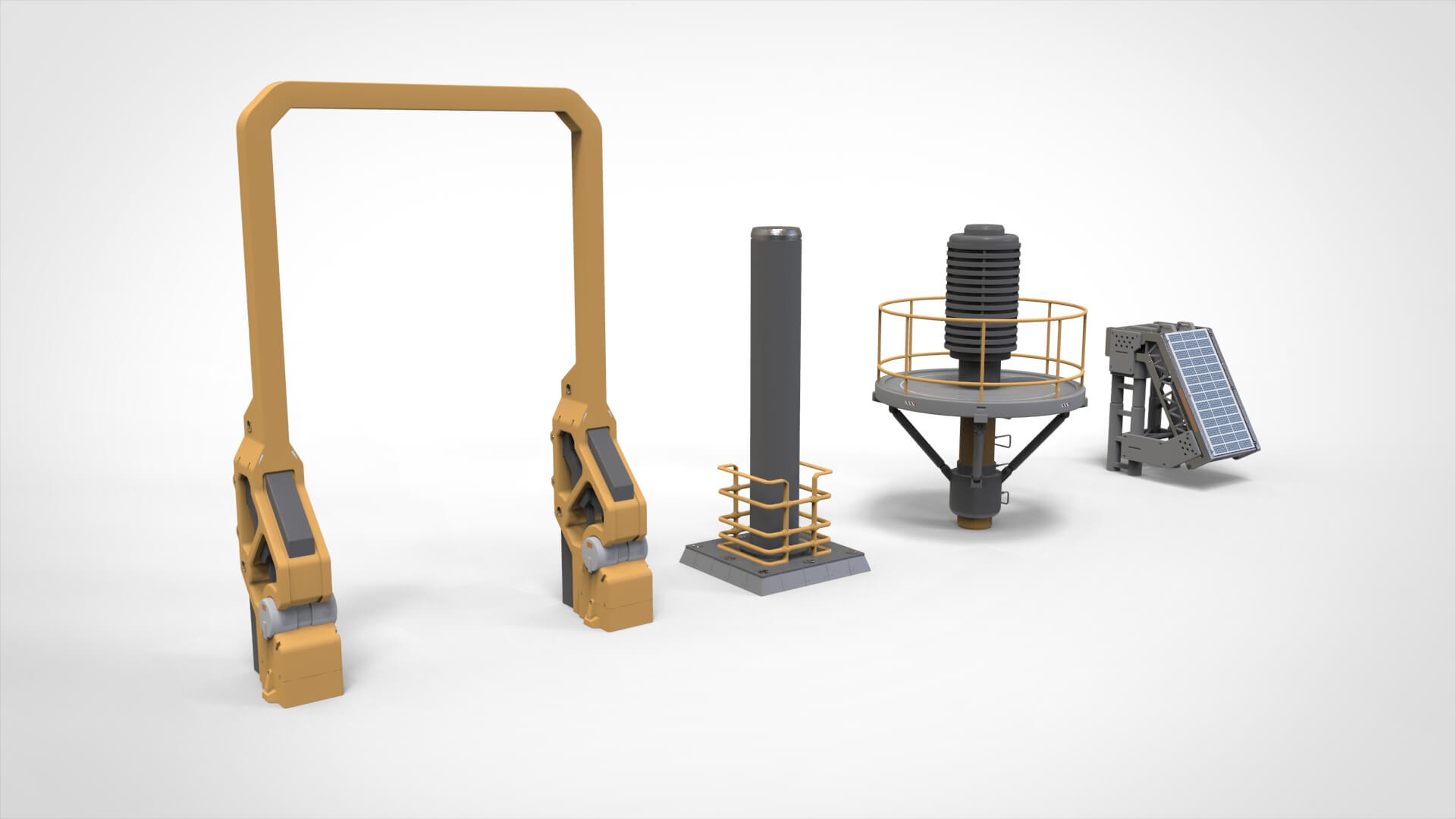 Sci-Fi Architecture Kitbash 43 3D Model by Chtazi