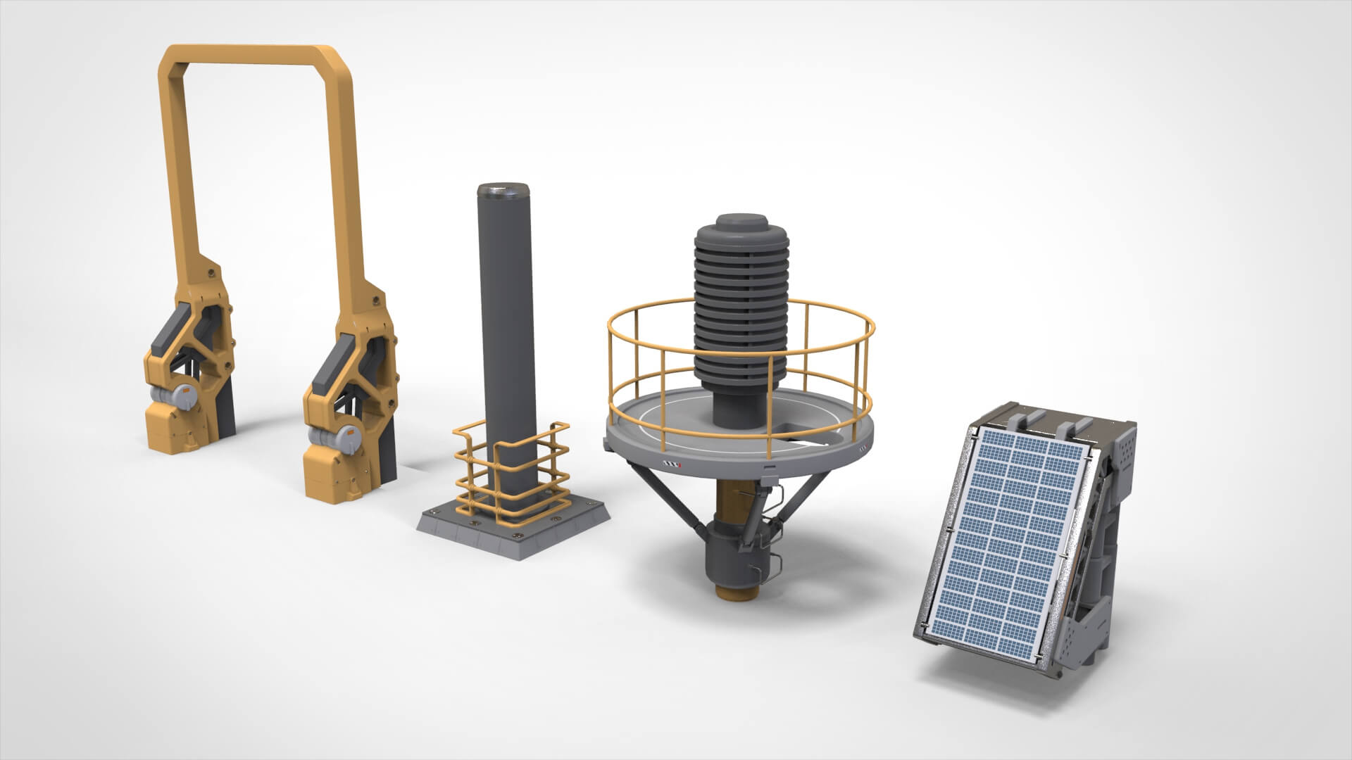 Sci-Fi Architecture Kitbash 43 3D Model by Chtazi