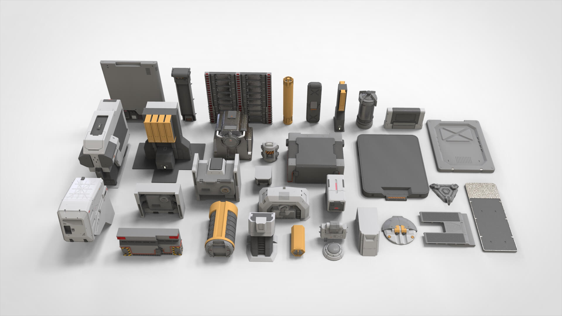 Sci-Fi Architecture Kitbash 44 3D Model by Chtazi