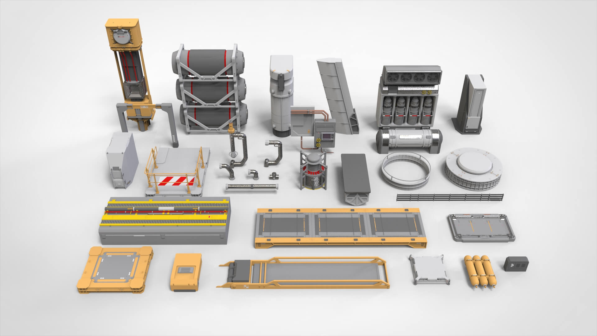 Sci-Fi Architecture Kitbash 51 3D Model by Chtazi