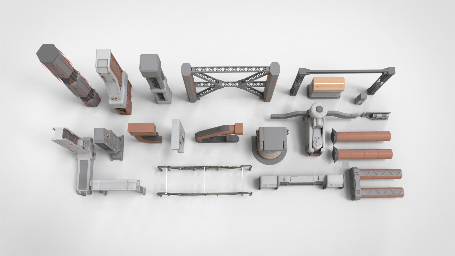 Sci-Fi Architecture Kitbash 6 3D Model by Chtazi