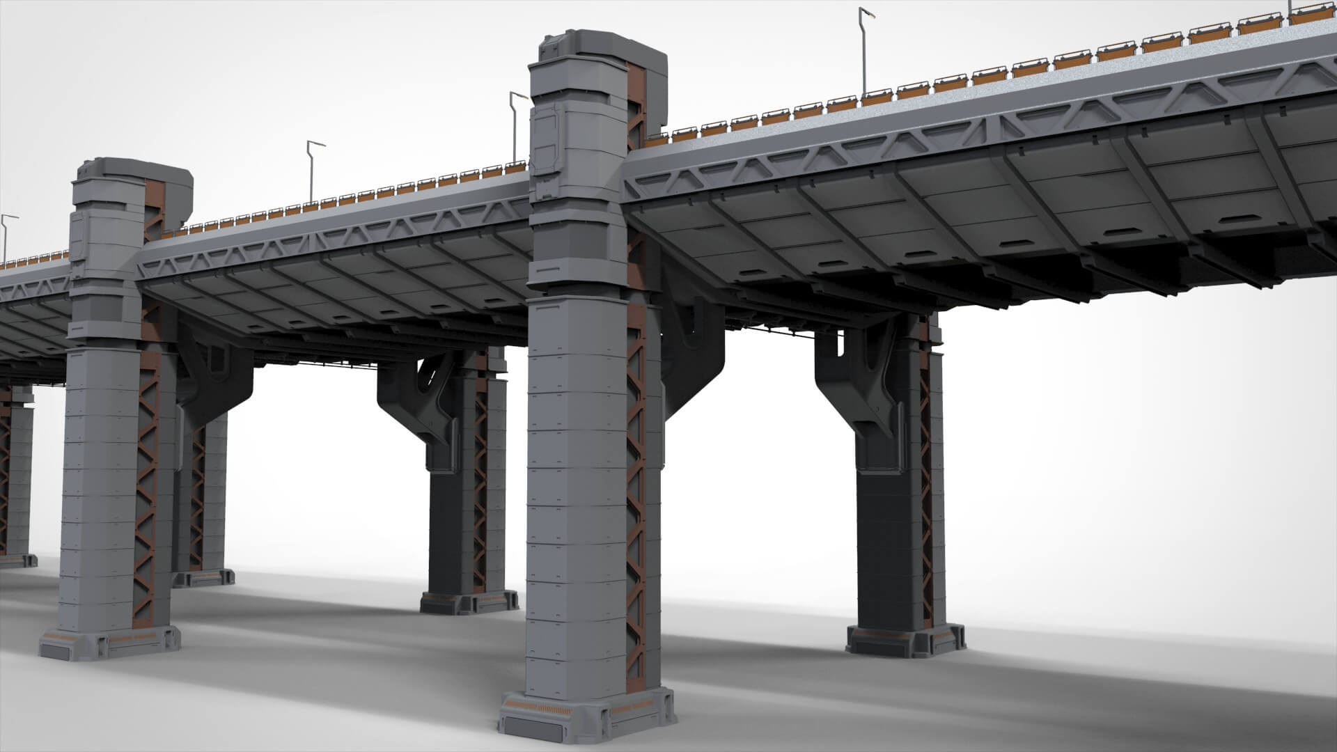 Sci-Fi Bridge 2 3D Model by Chtazi