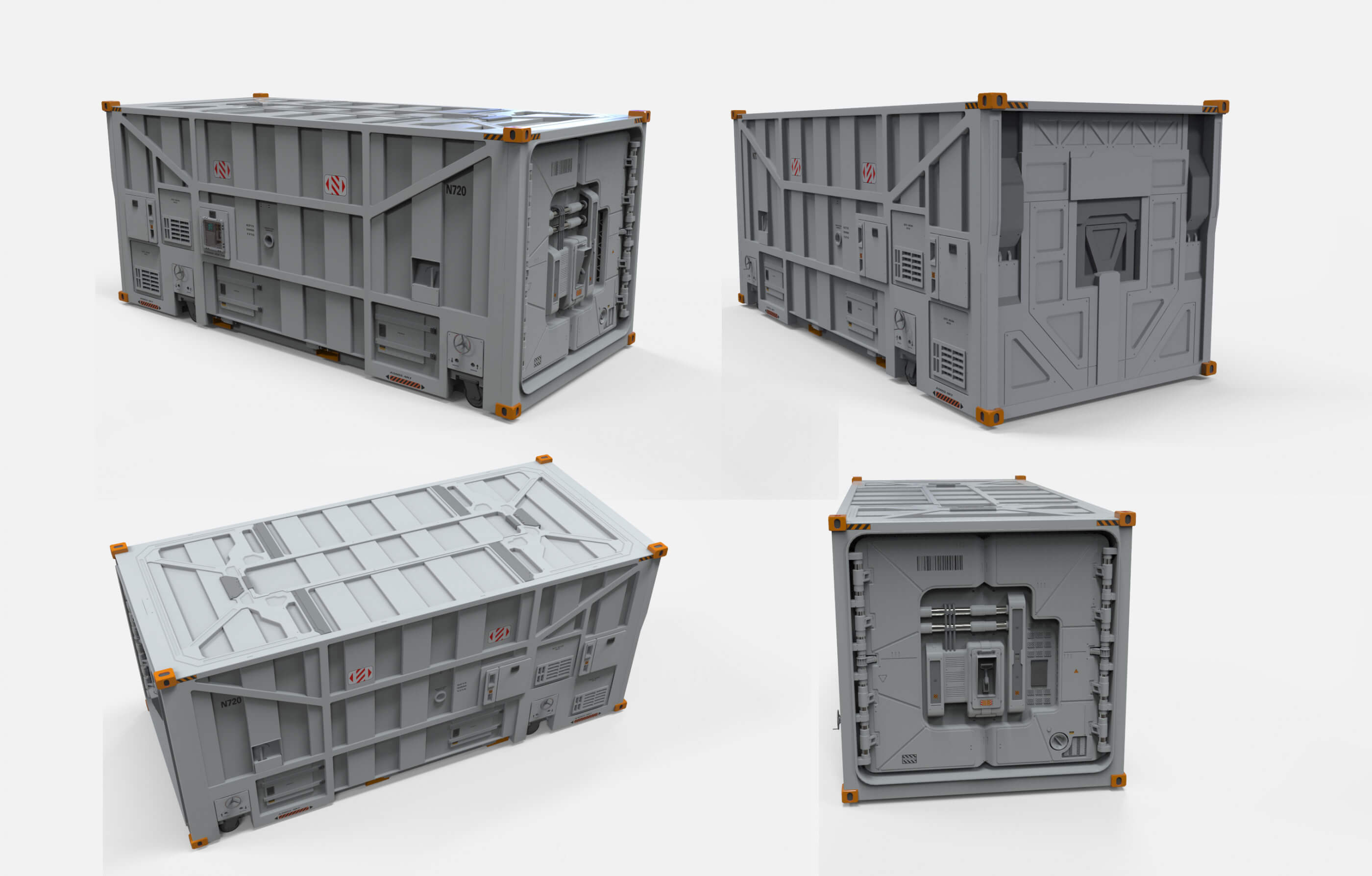 Sci-Fi Cargo Container 1 3D Model by Chtazi