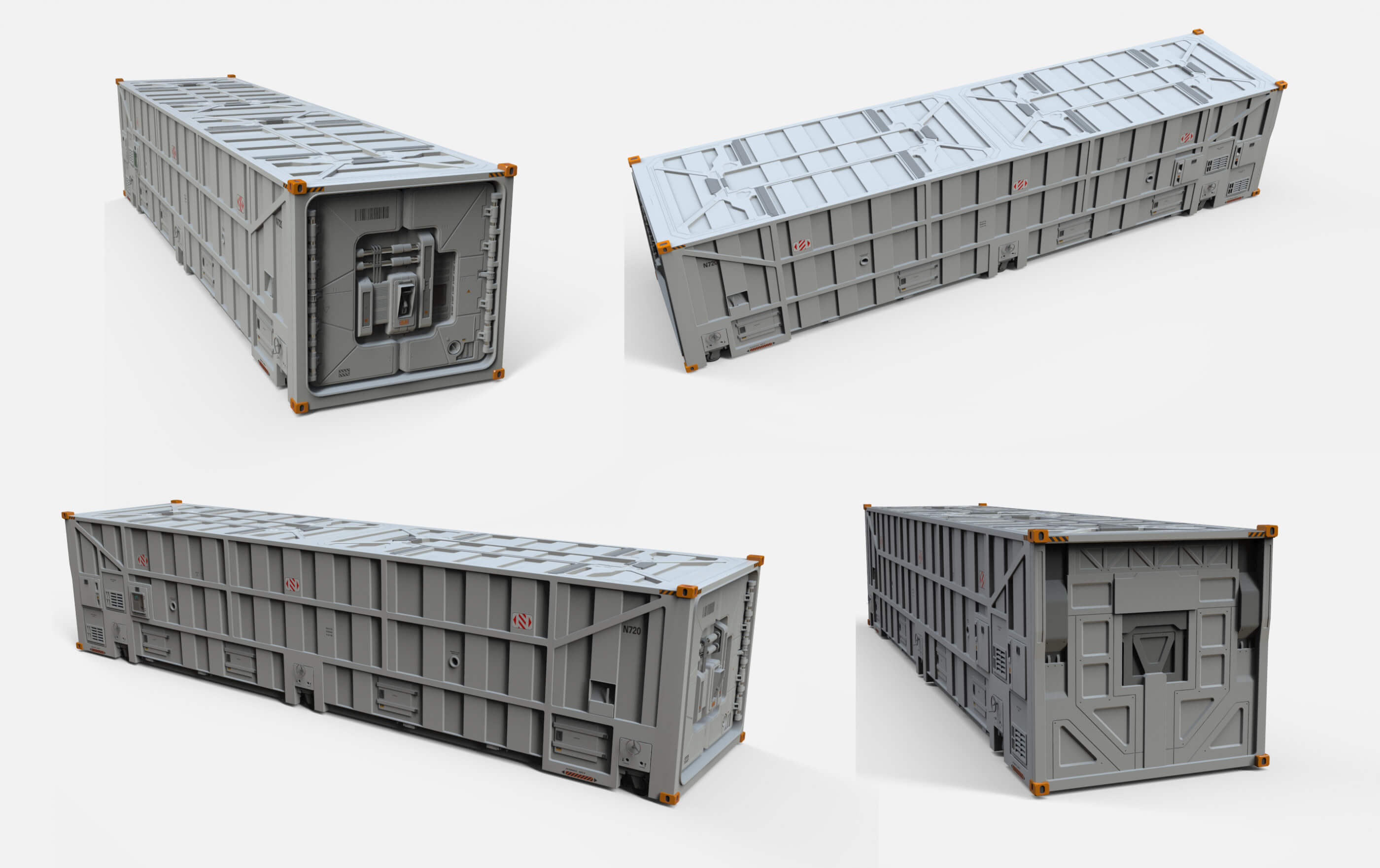 Sci-Fi Cargo Container 1 3D Model by Chtazi