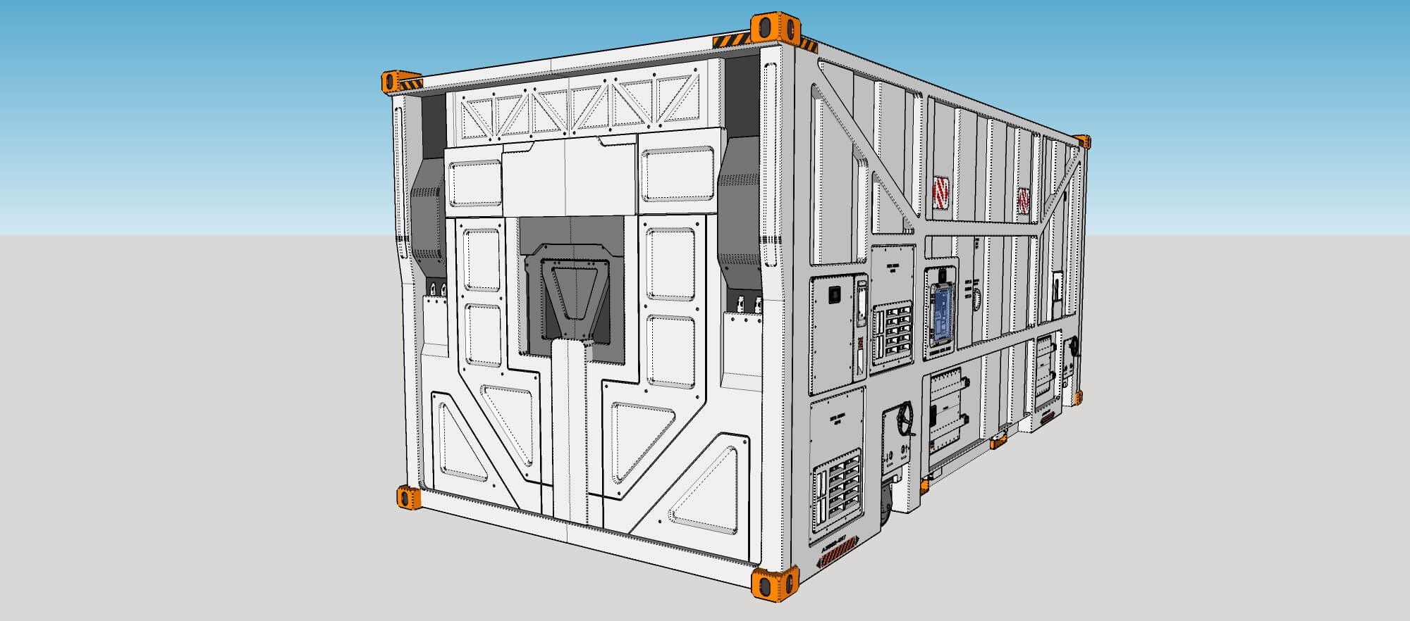 Sci-Fi Cargo Container 1 3D Model by Chtazi