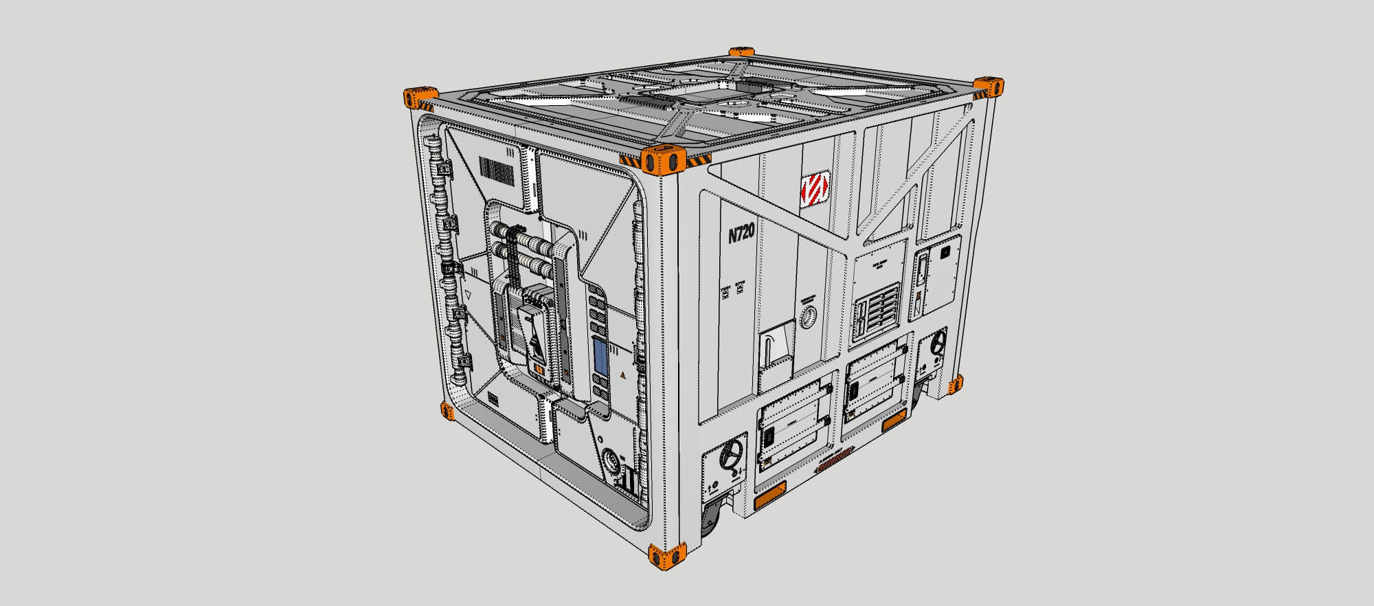 Sci-Fi Cargo Container 1 3D Model by Chtazi