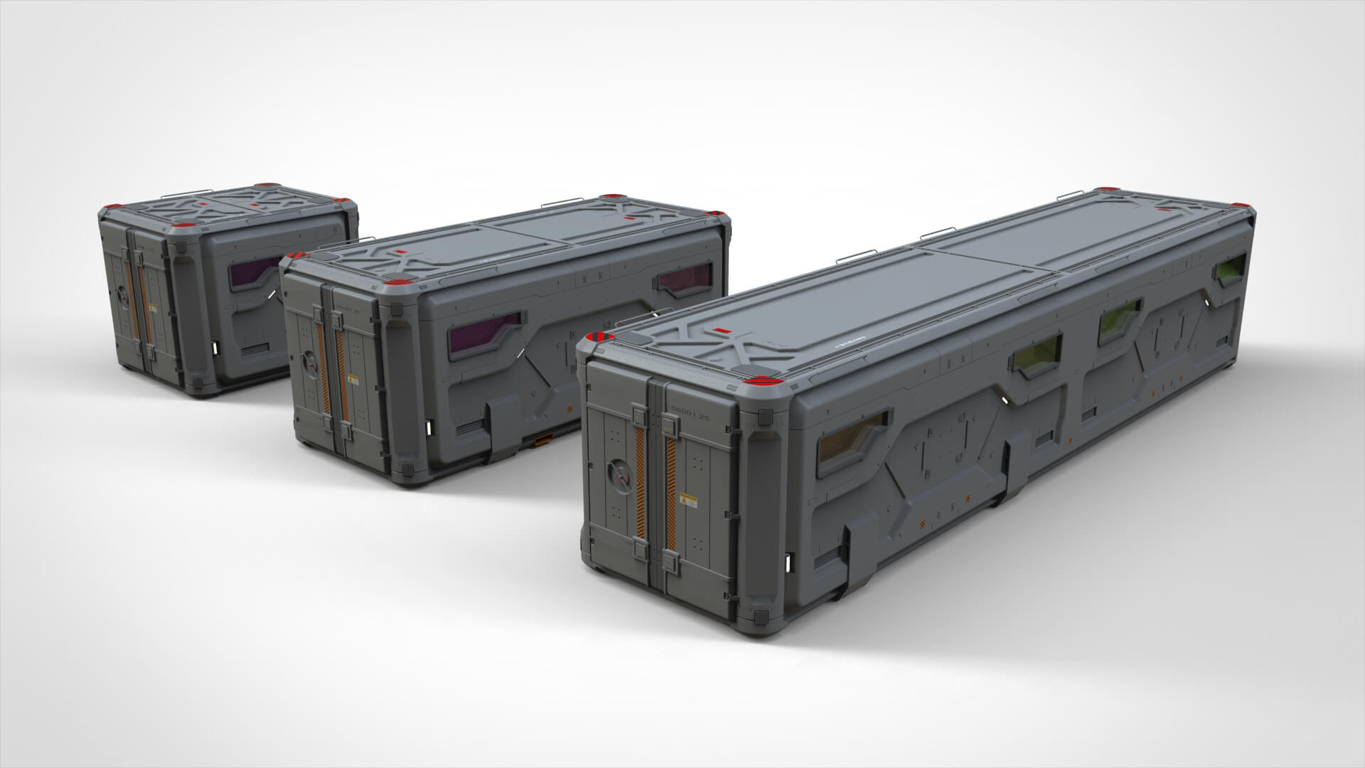Sci Fi Cargo Container 2 - 3D Model by Chtazi