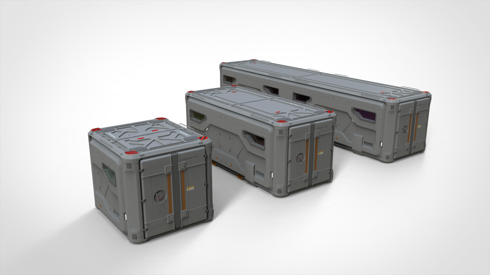 Sci-Fi Cargo Container 2 3D Model by Chtazi