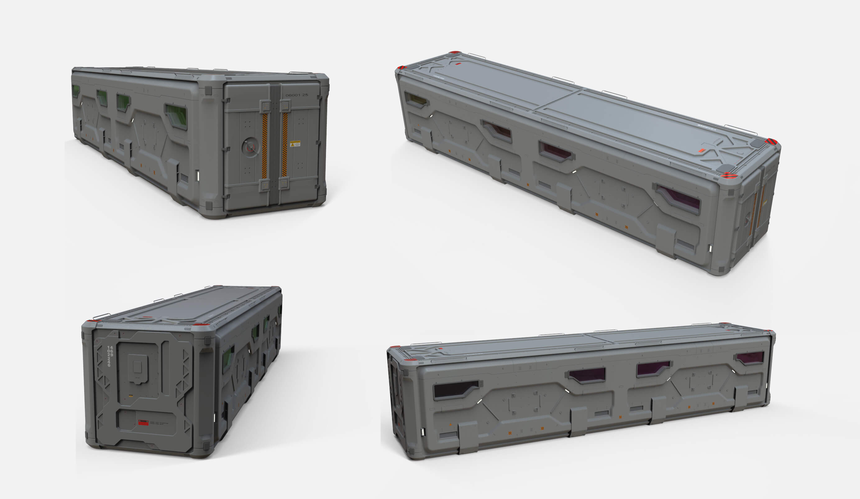 Sci-Fi Cargo Container 2 3D Model by Chtazi