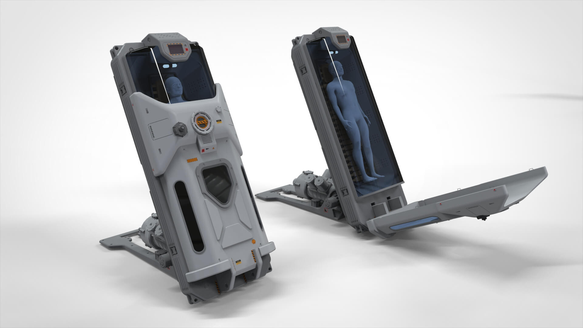 Sci-Fi Cryogenic Capsule 3D Model by Chtazi