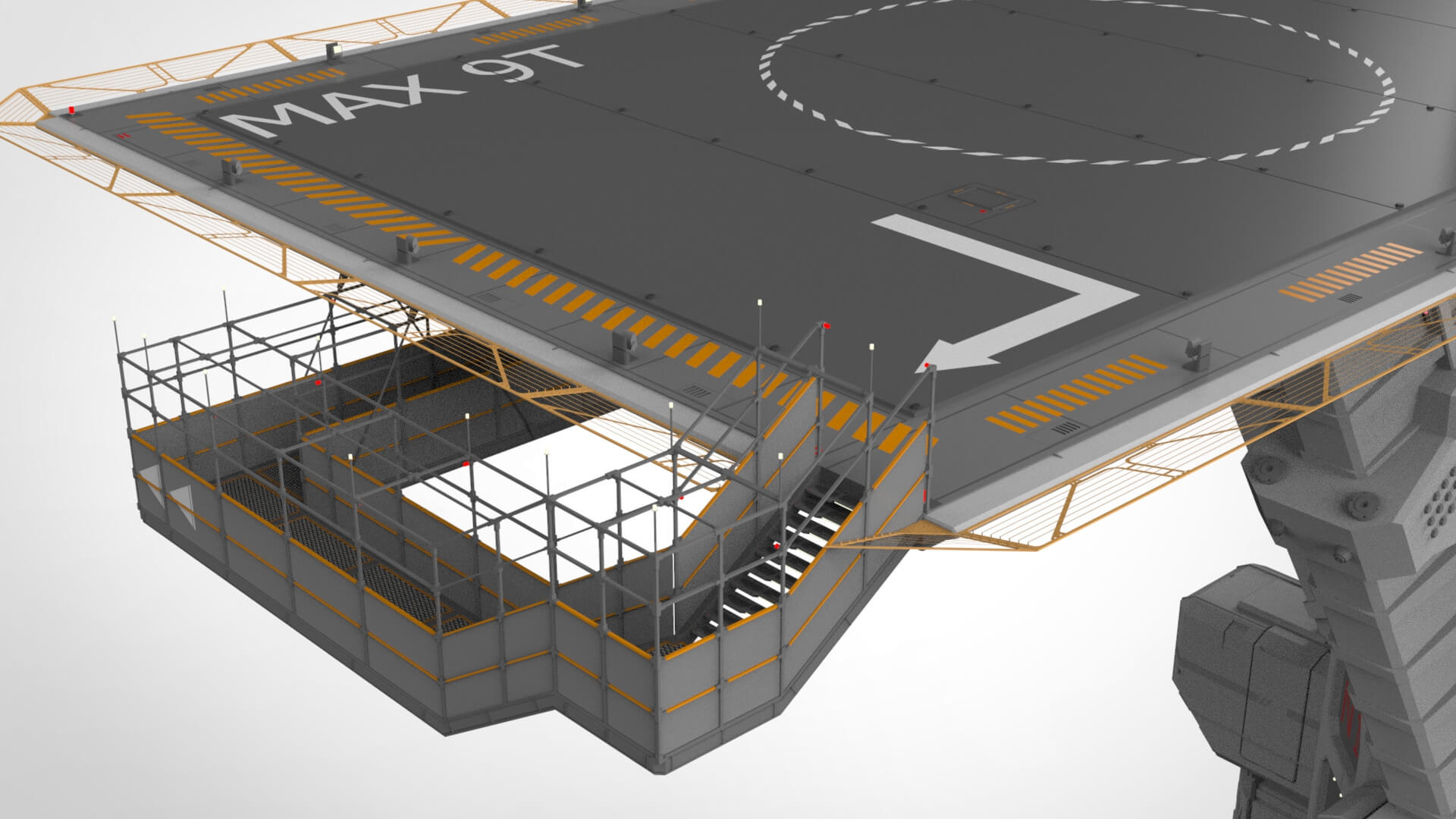 Sci-Fi Landing Platform 3 3D Model by Chtazi