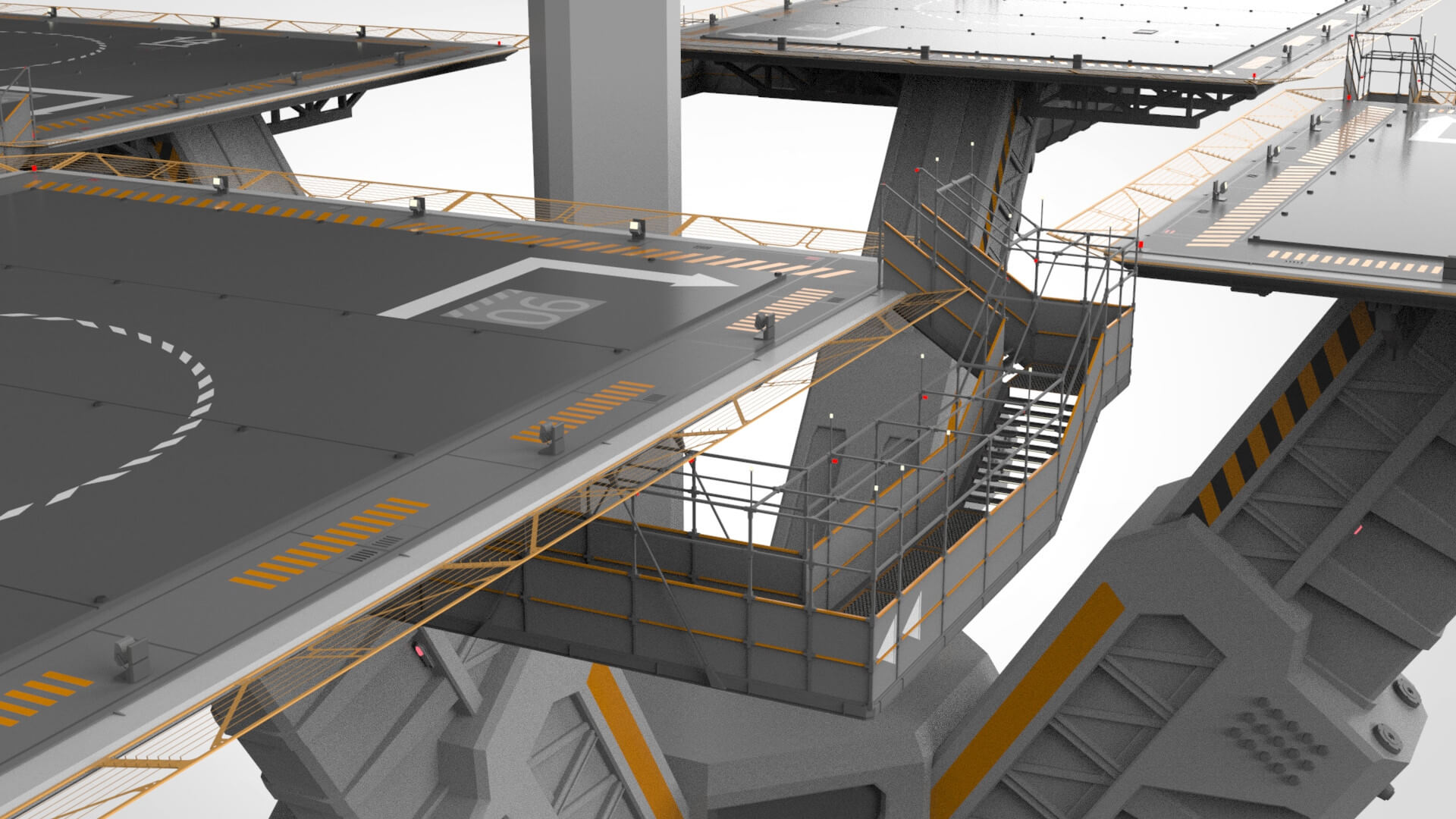 Sci-Fi Landing Platform 3 3D Model by Chtazi