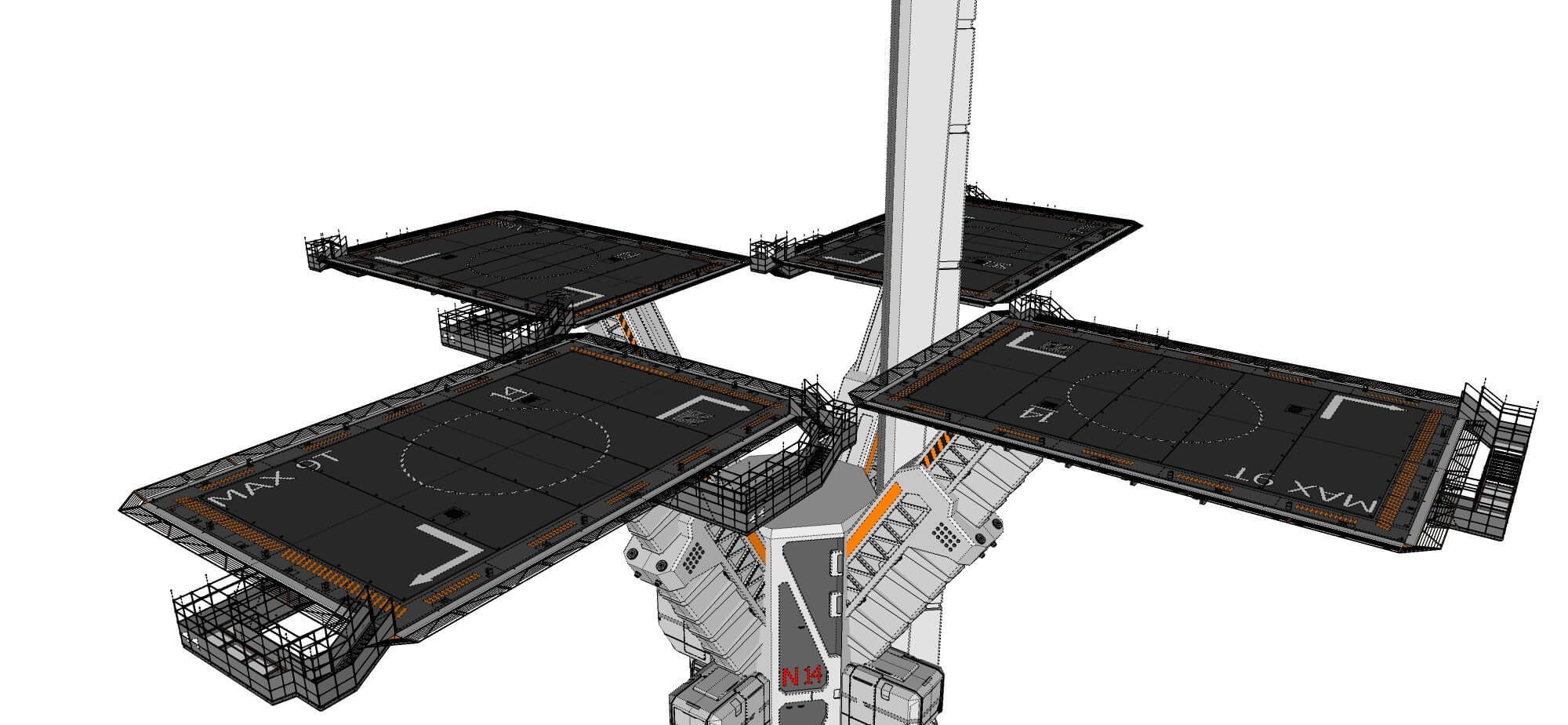Sci-Fi Landing Platform 3 3D Model by Chtazi