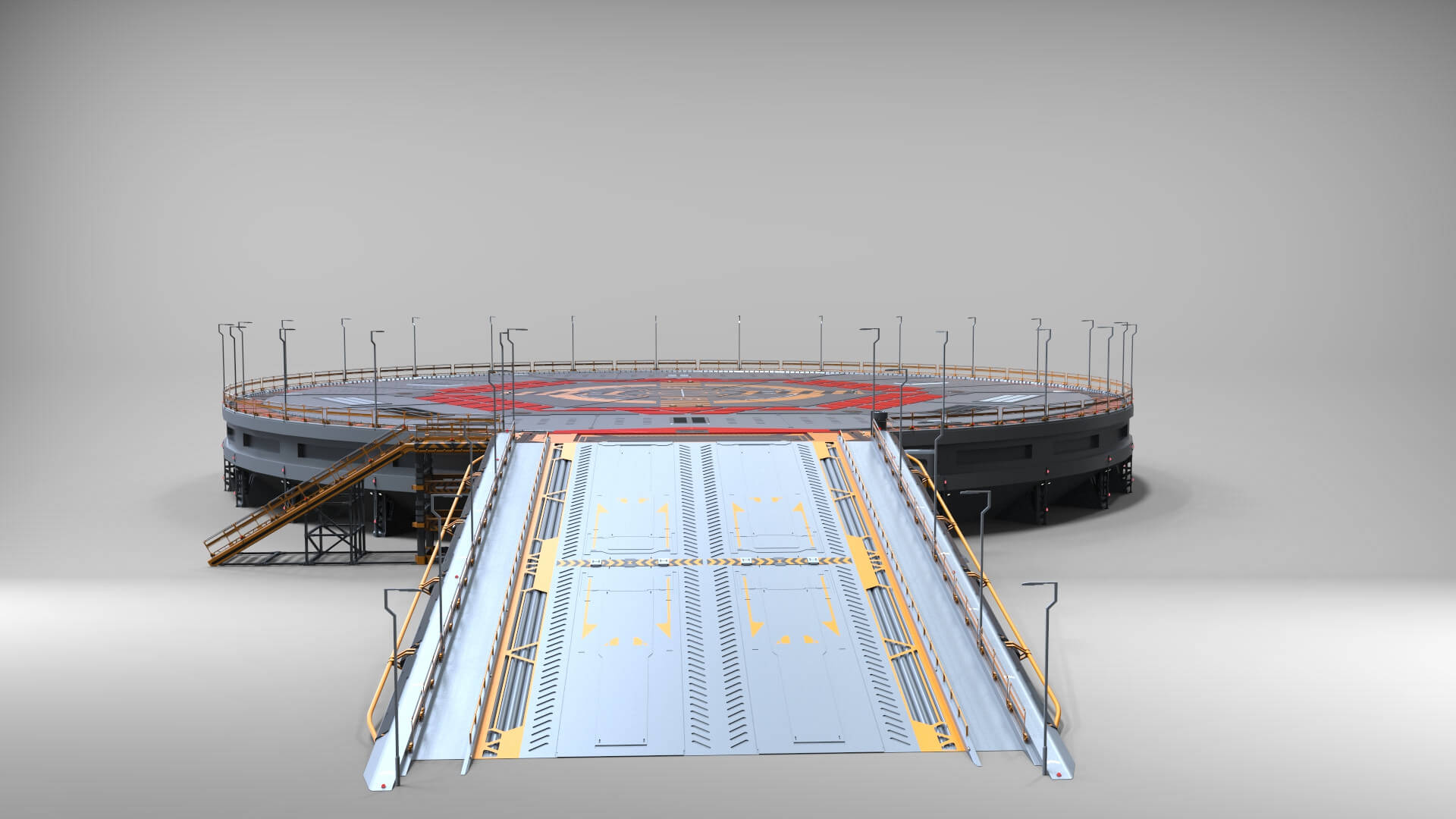 Sci-Fi Landing Platform 4 3D Model by Chtazi