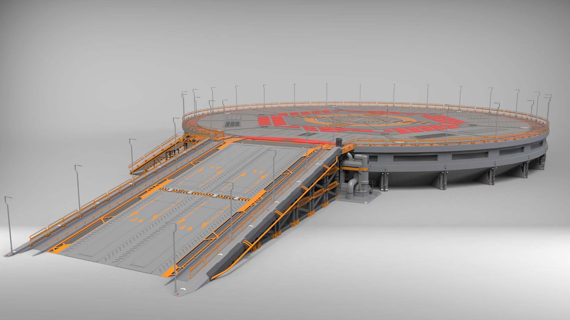 Sci-Fi Landing Platform 4 3D Model by Chtazi