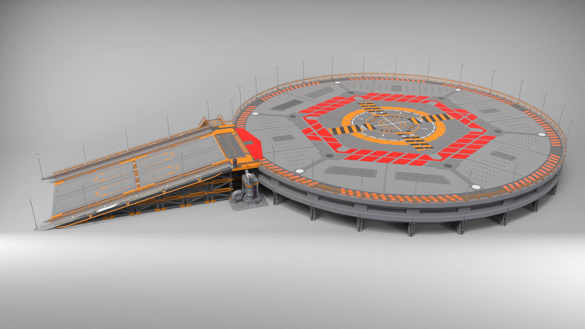 Sci-Fi Landing Platform 4 3D Model by Chtazi