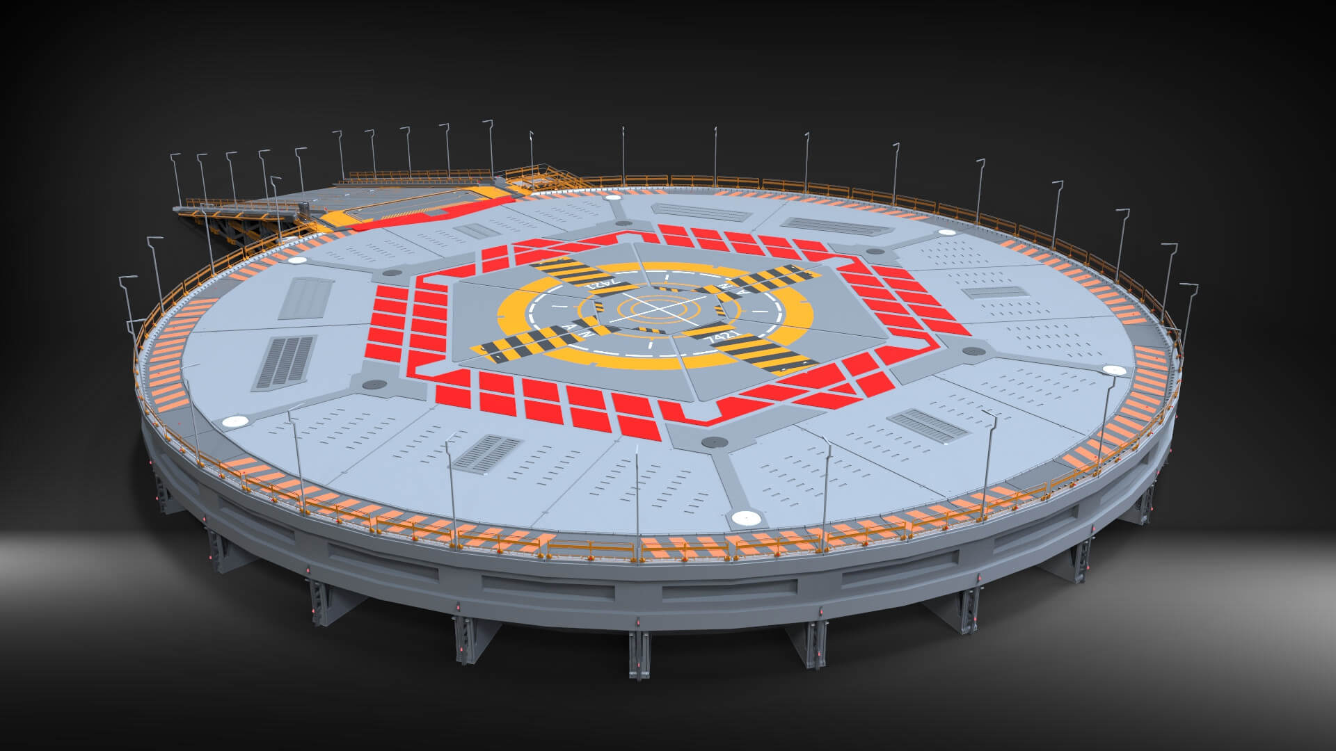 Sci-Fi Landing Platform 4 3D Model by Chtazi