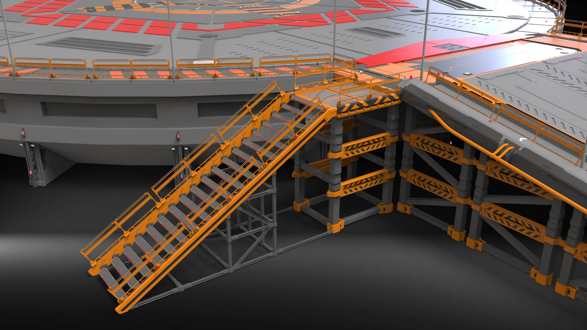 Sci-Fi Landing Platform 4 3D Model by Chtazi