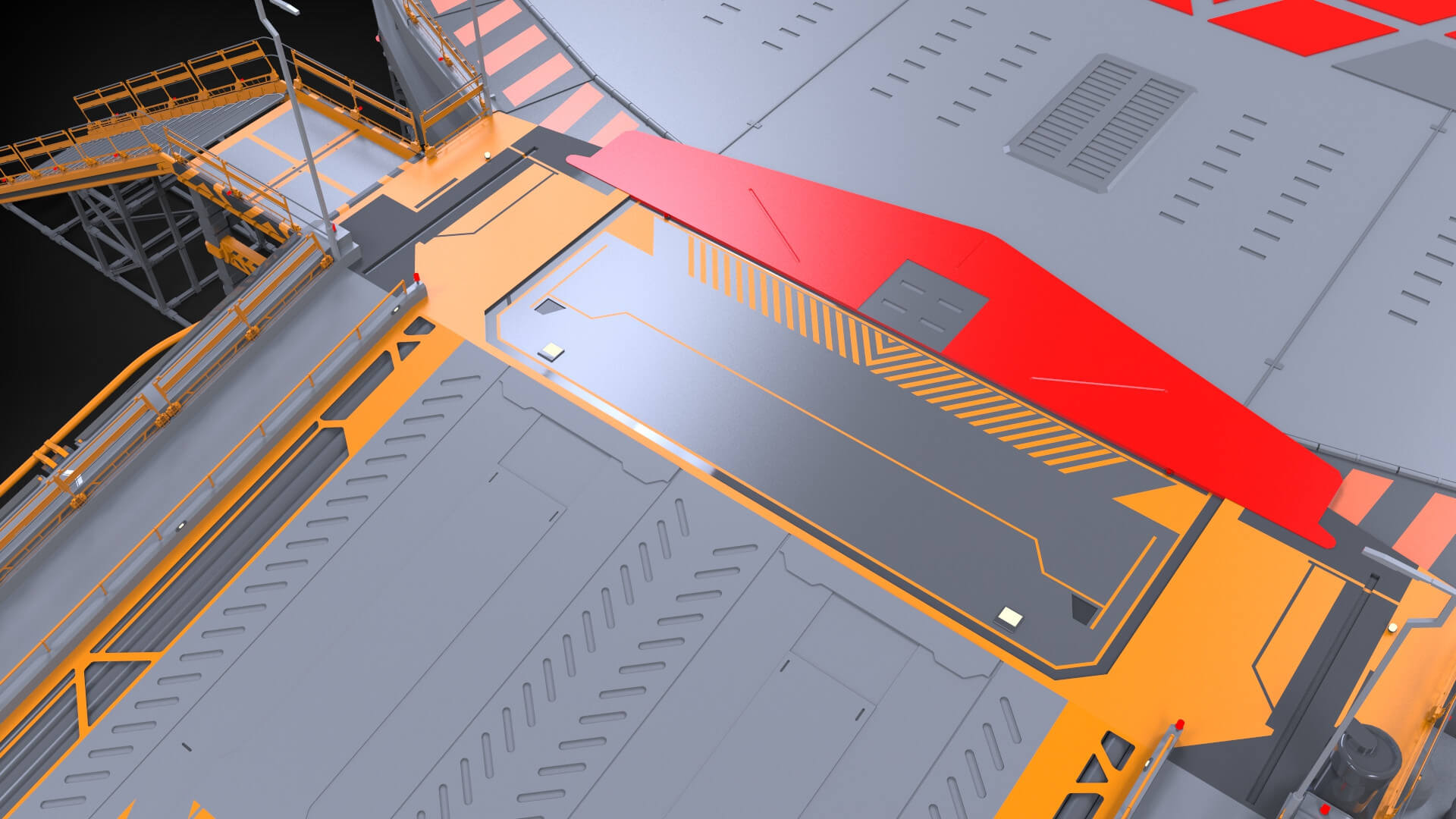 Sci-Fi Landing Platform 4 3D Model by Chtazi