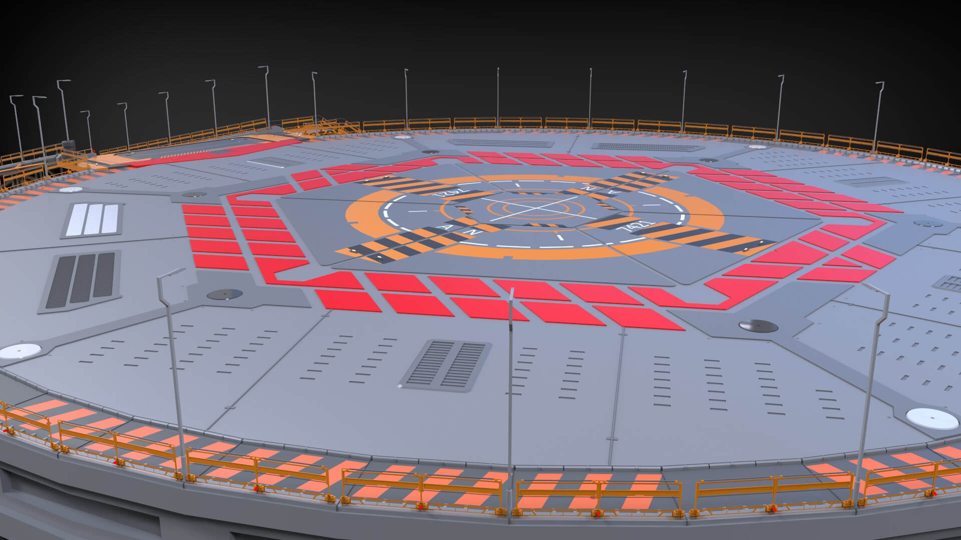 Sci-Fi Landing Platform 4 3D Model by Chtazi