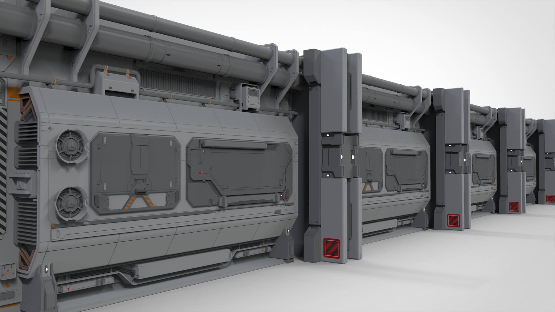Sci-Fi Modular Environment 2 3D Model by Chtazi