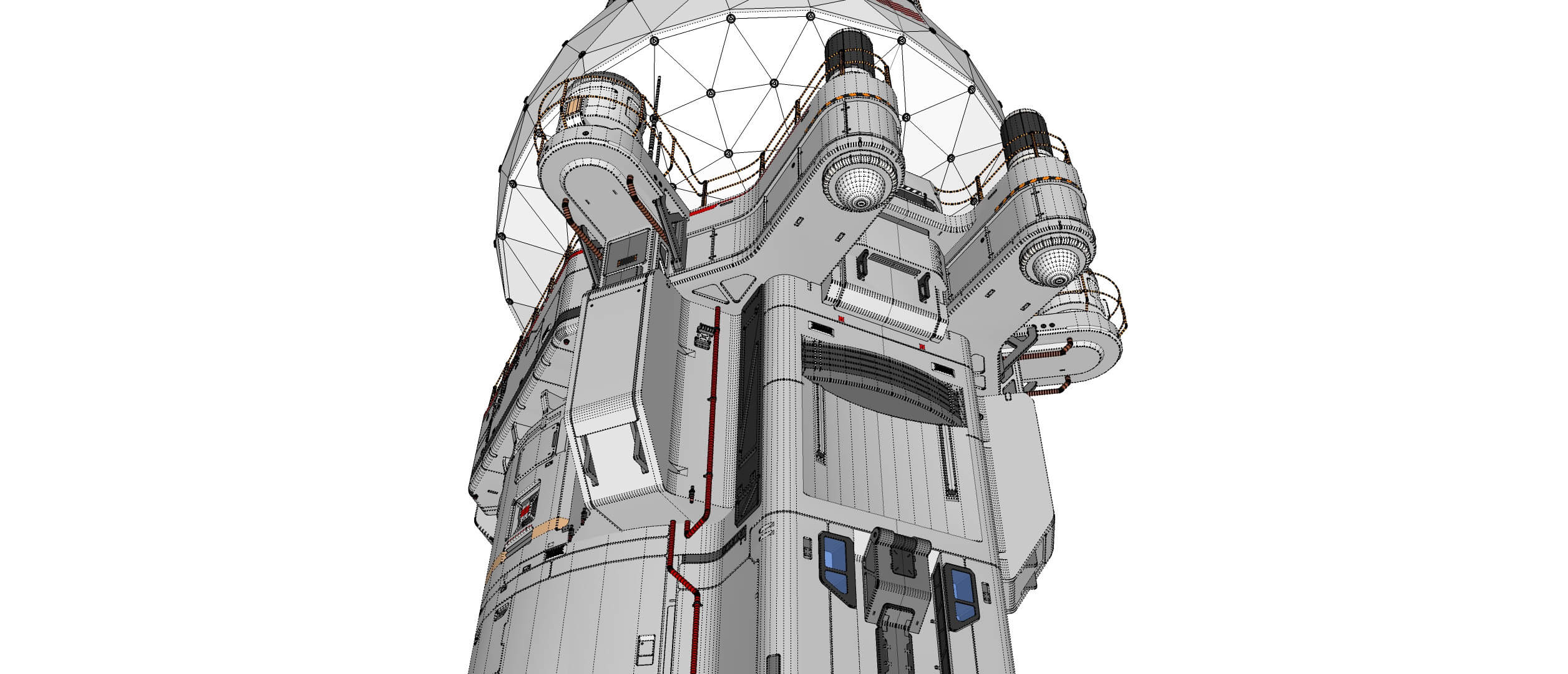 Sci-Fi Observation Post 3D Model by Chtazi