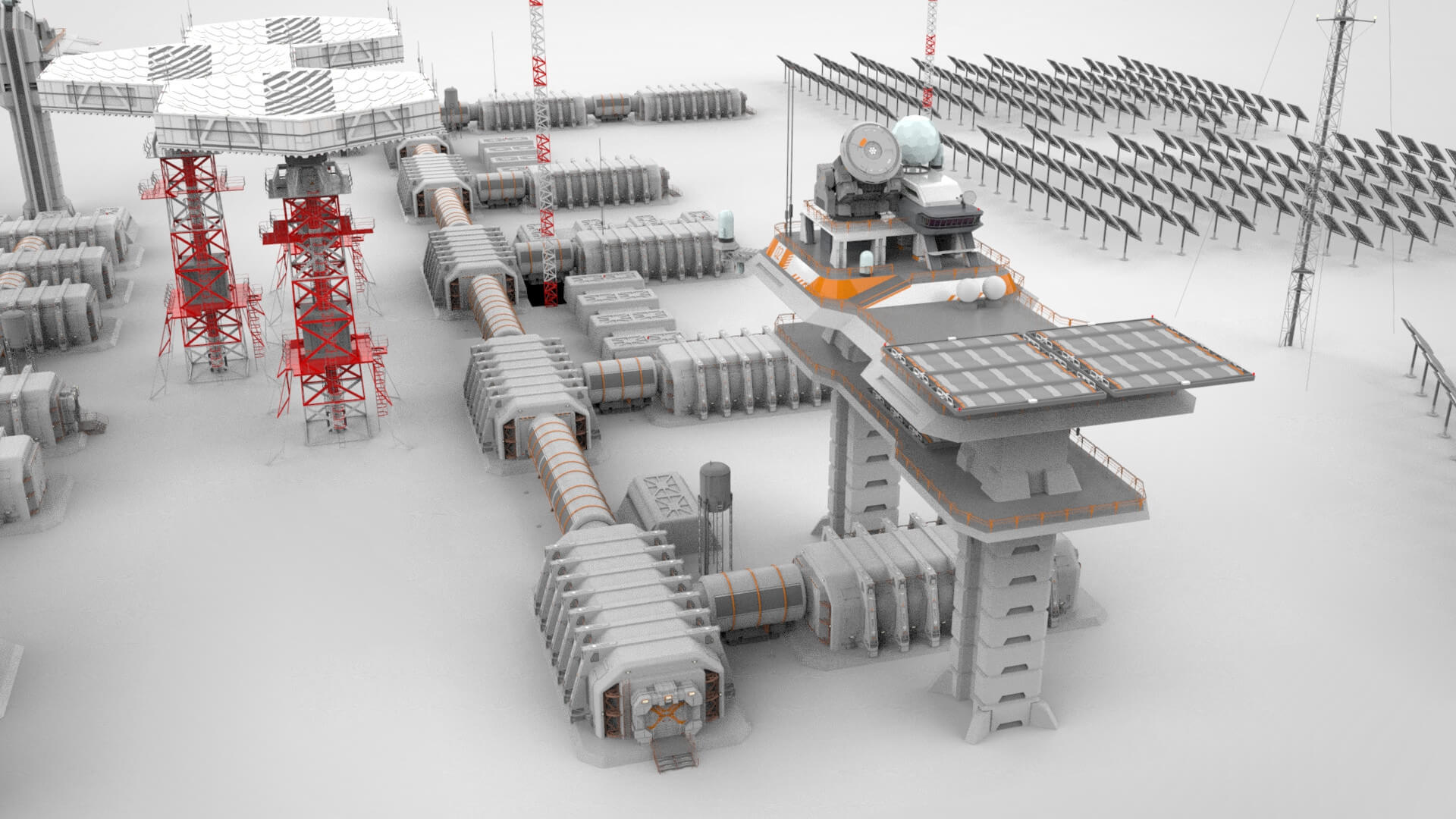 Sci Fi Outpost - 3D Model by Chtazi