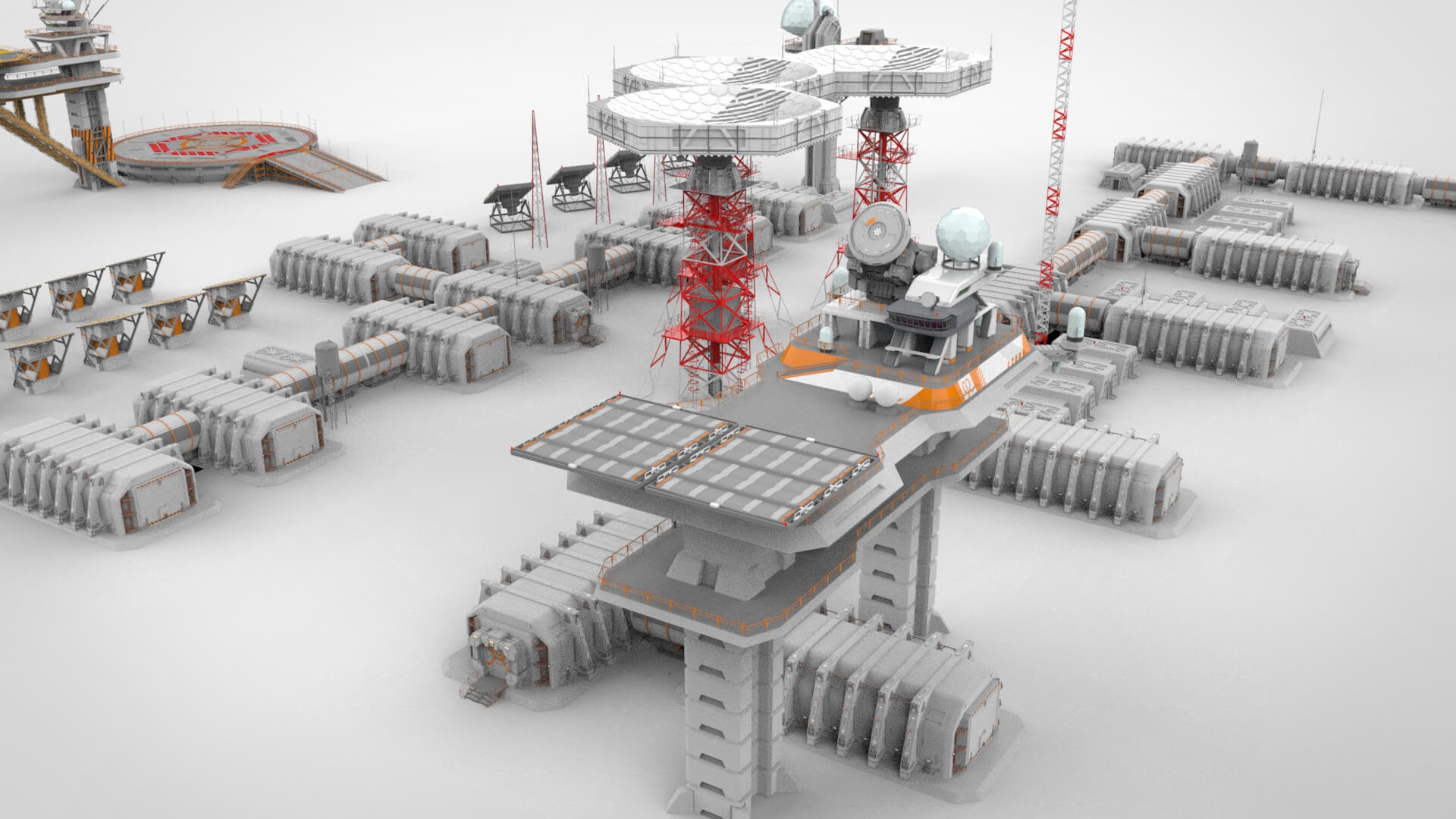 Sci Fi Outpost - 3D Model by Chtazi