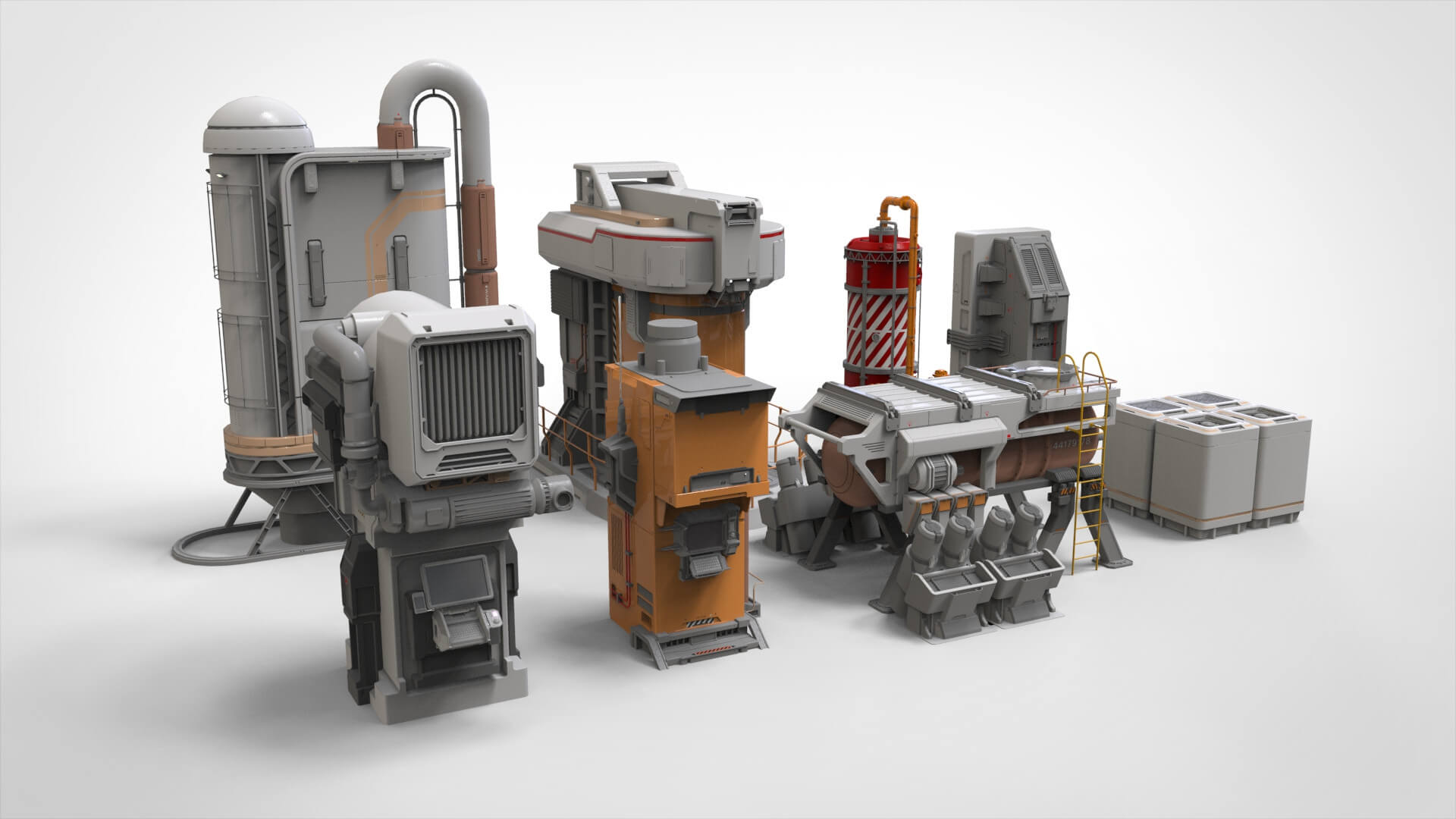 Sci-Fi Props 1 3D Model by Chtazi