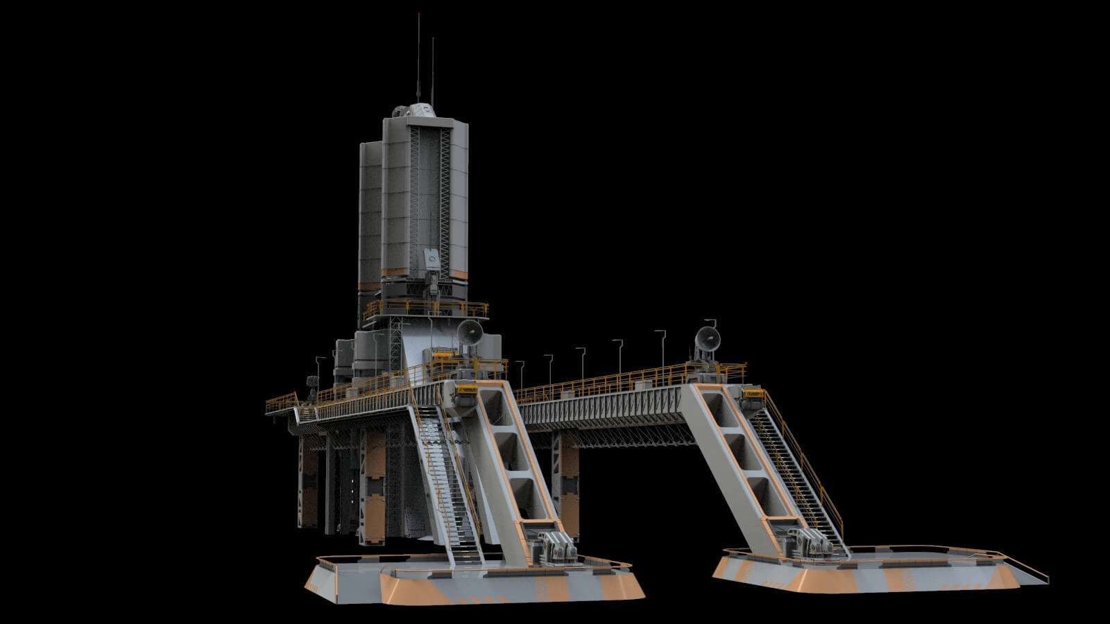 Sci-Fi Radar Tower 3D Model by Chtazi