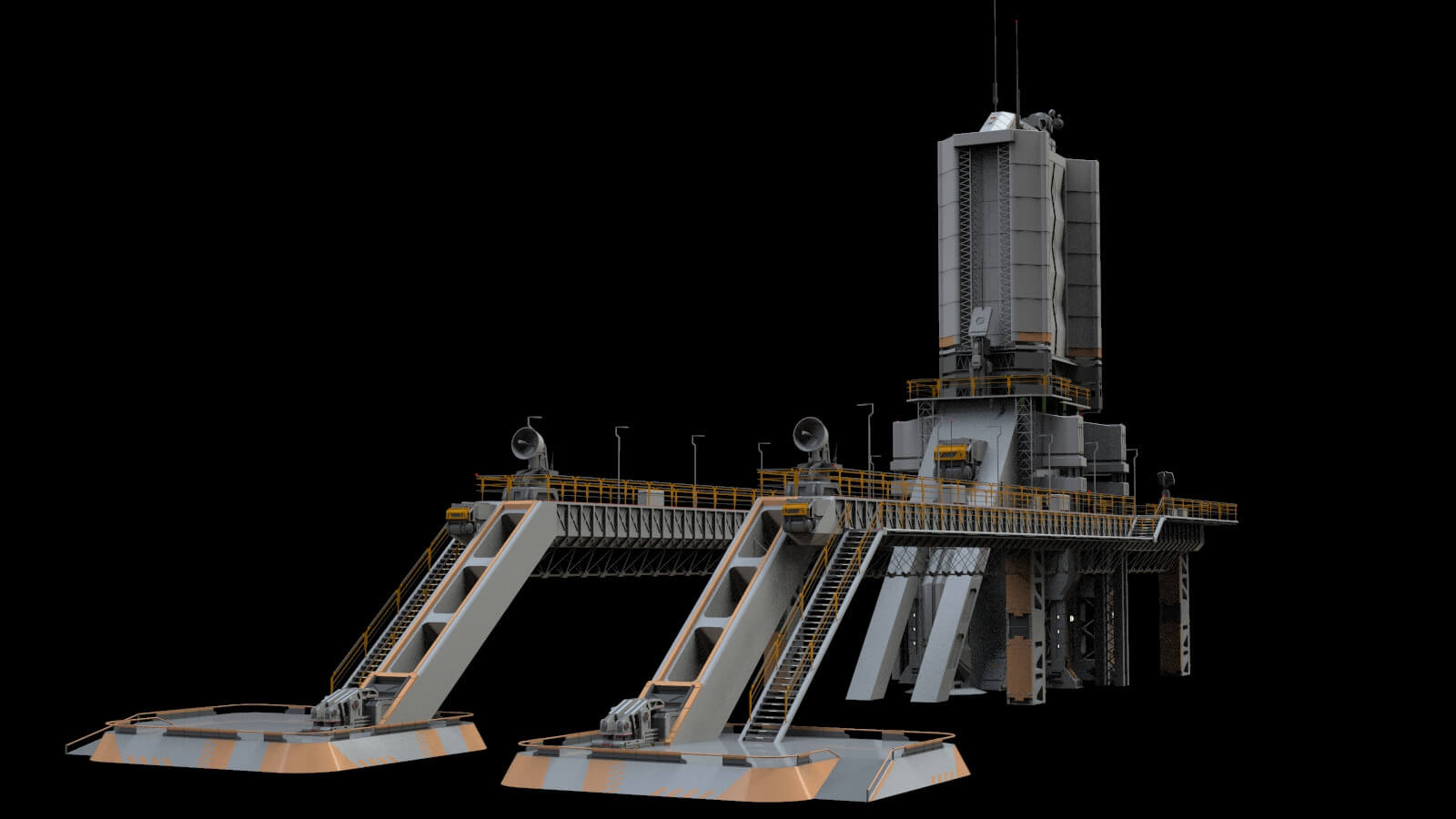 Sci-Fi Radar Tower 3D Model by Chtazi