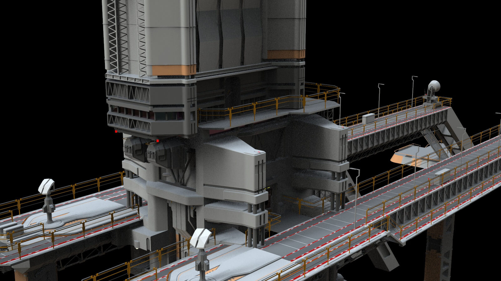 Sci-Fi Radar Tower 3D Model by Chtazi